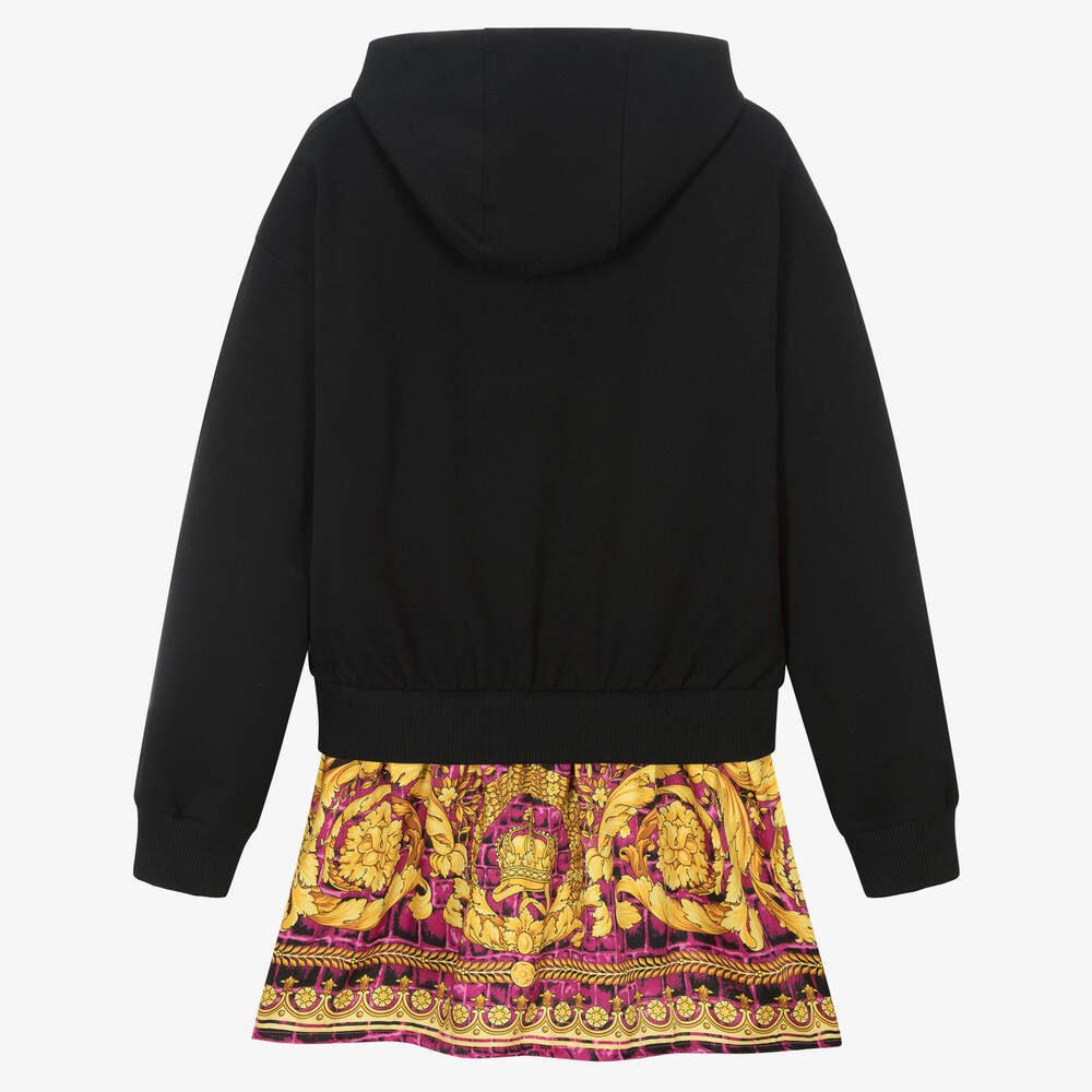 Versace - Teen Girls Black, Pink & Gold Barocco Dress | Childrensalon Outlet