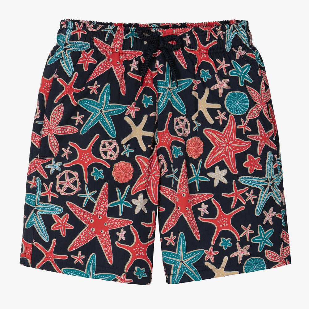 Vilebrequin - Blaue Badeshorts mit Seestern-Print | Childrensalon Outlet
