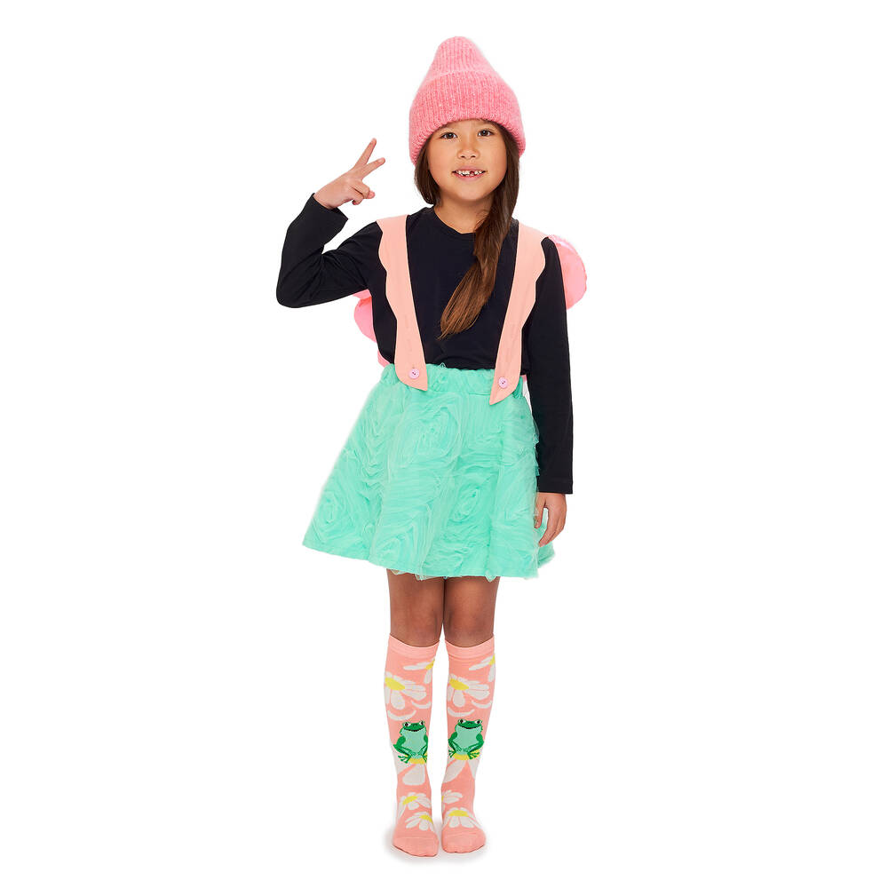 Wauw Capow - Girls Pink Frog Socks | Childrensalon Outlet