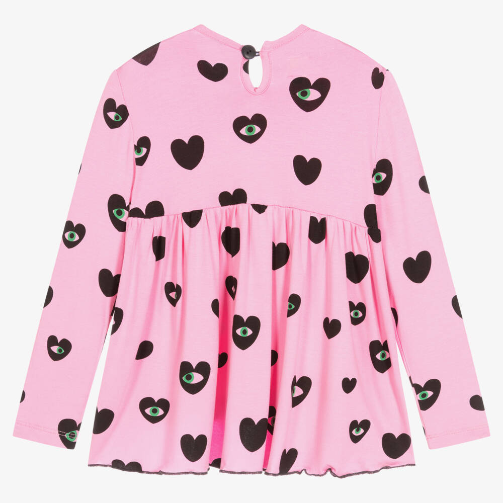 Wauw Capow - Girls Pink Heart Top | Childrensalon Outlet