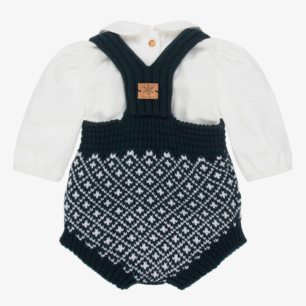 Wedoble - Blue Wool Baby Shorts Set | Childrensalon Outlet