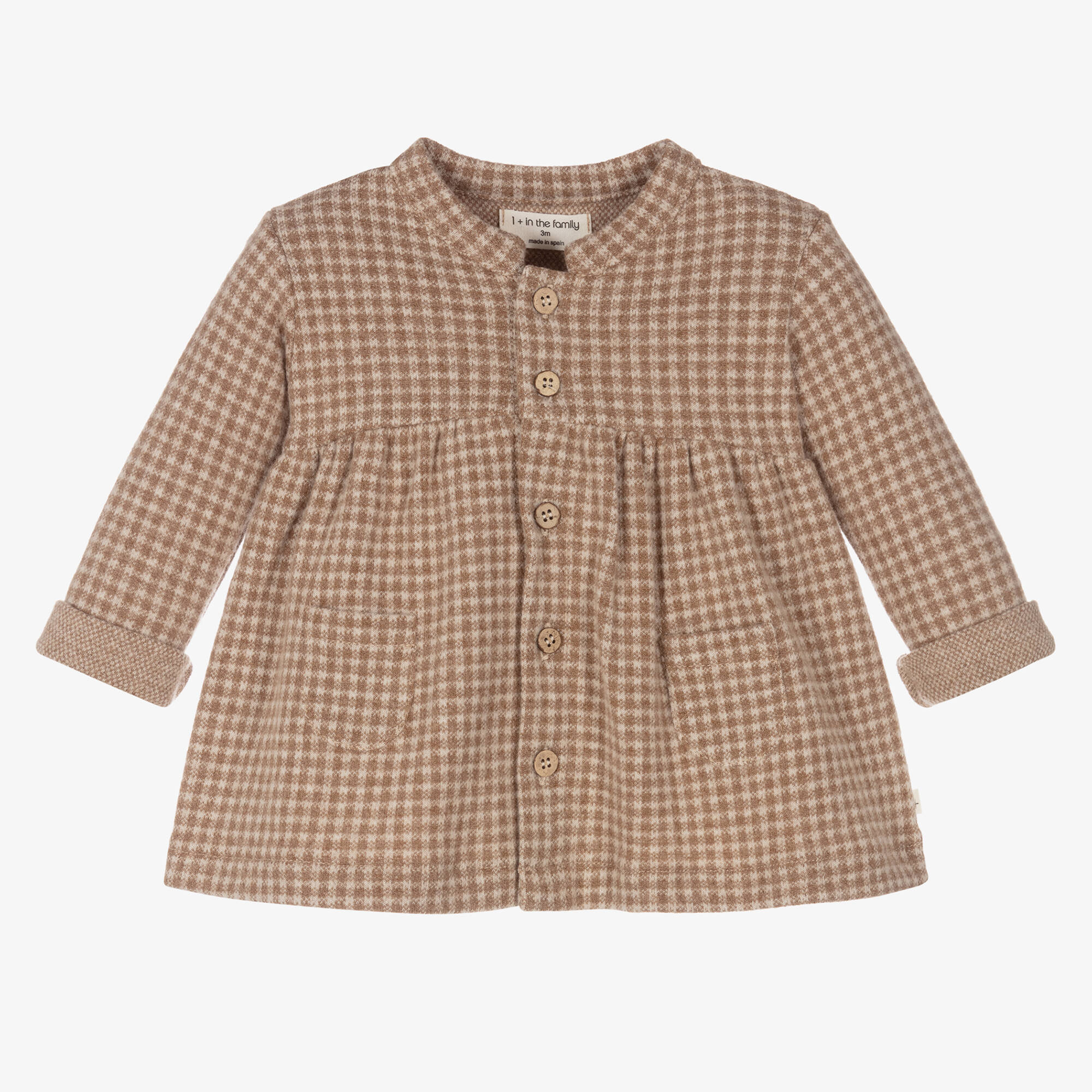 1 + in the family - Baby Girls Beige Checked Dress | Childrensalon Outlet
