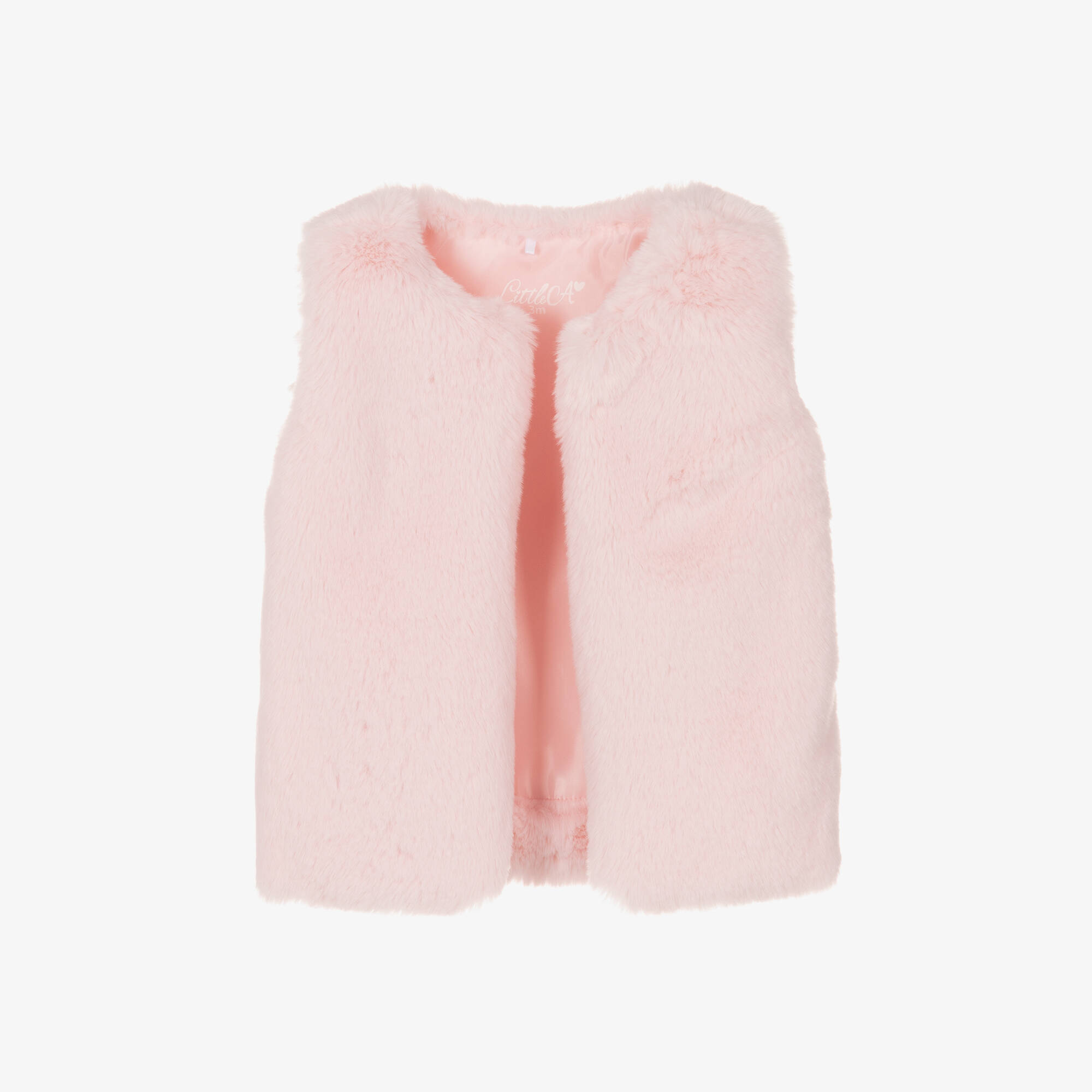 A Dee - Girls Blush Faux Fur Vest | Childrensalon Outlet