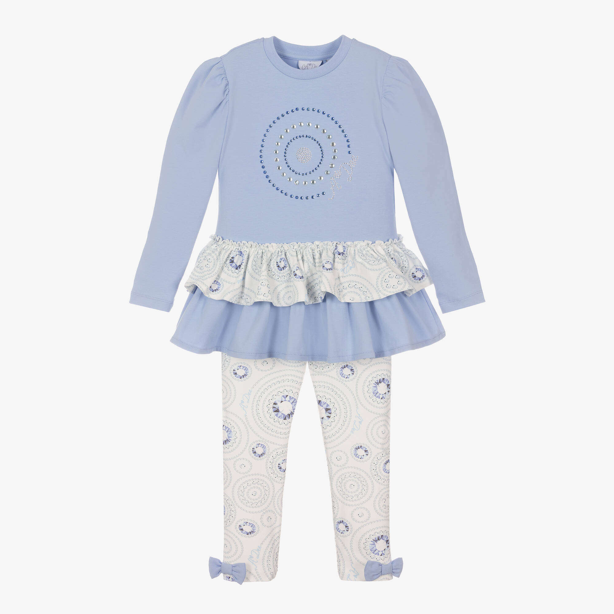 A Dee - Girls Soft Blue Legging Ensemble | Childrensalon Outlet