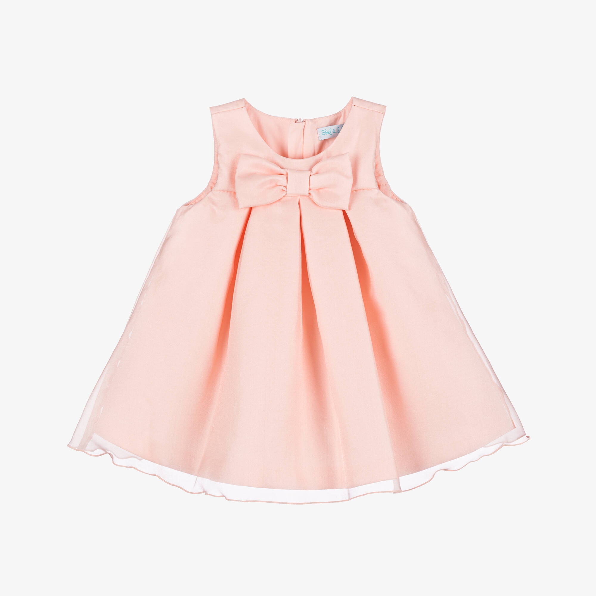 Abel & Lula - Girls Blush Organza Bow Gown | Childrensalon Outlet