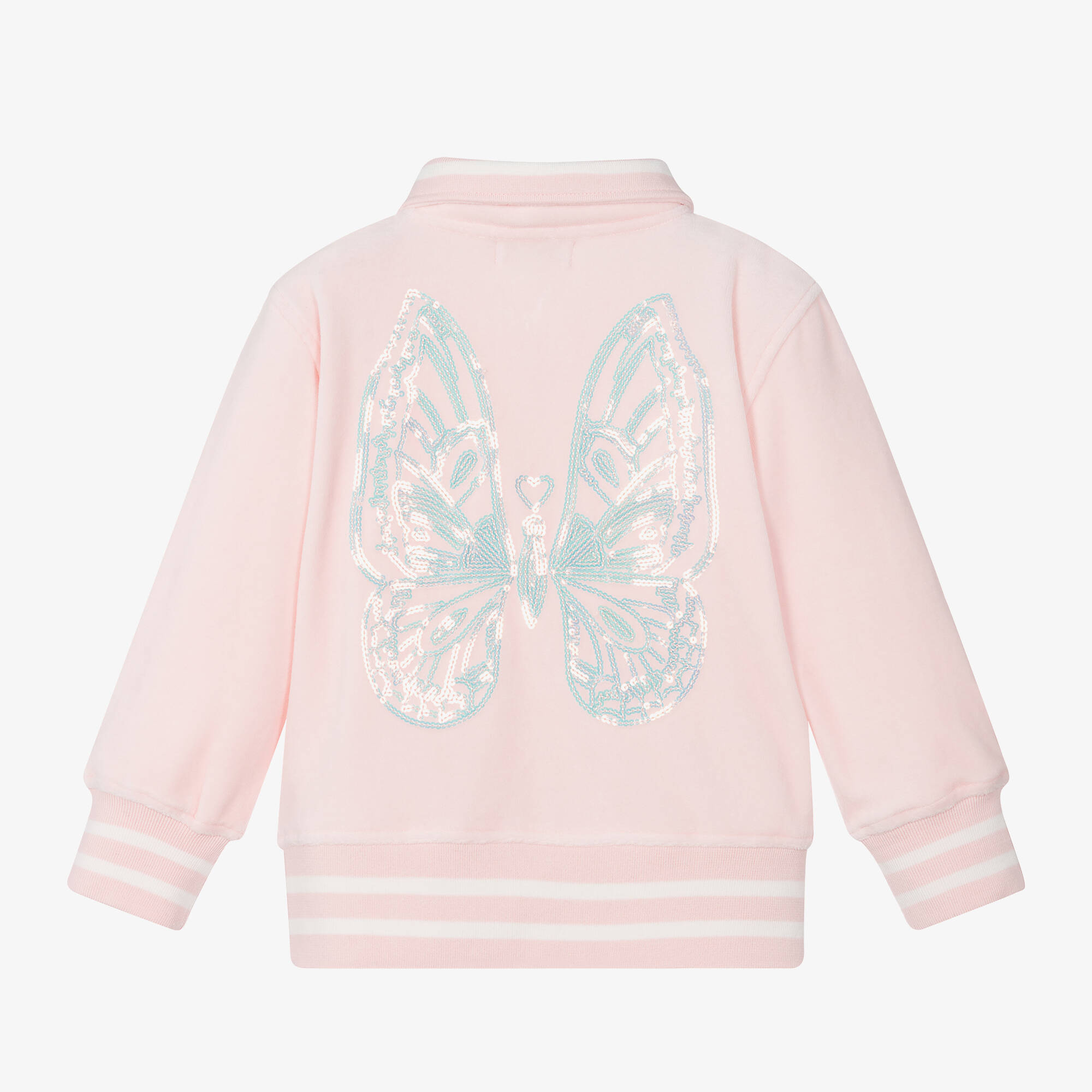Angel's Face - Girls Pale Pink Velour Tracksuit | Childrensalon Outlet