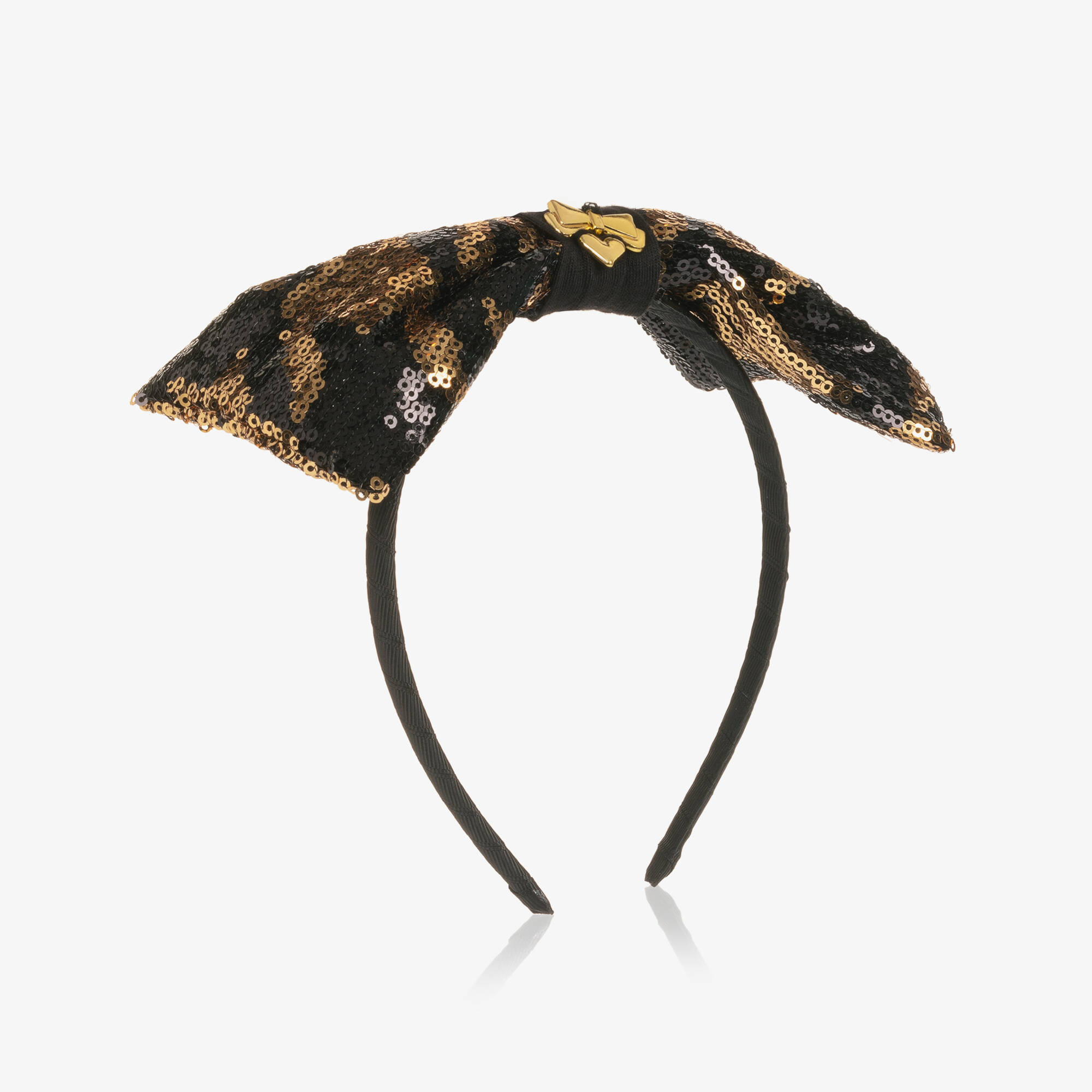 Angel's Face - Girls Sequin Bow Black Headband | Childrensalon Outlet