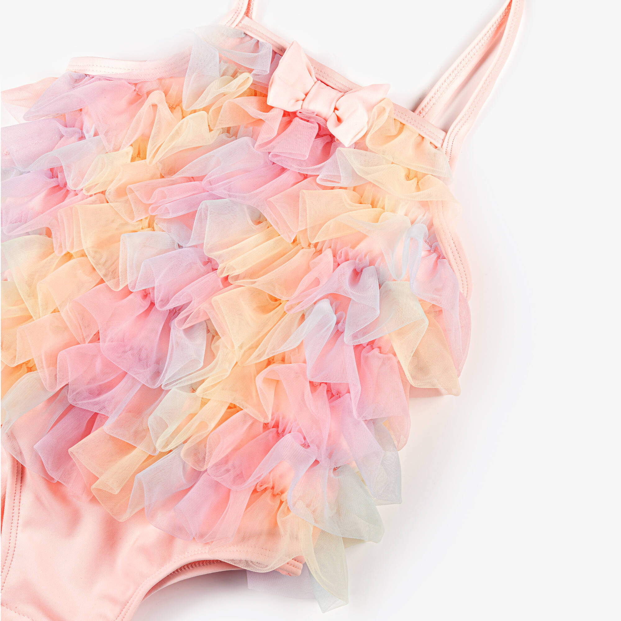 Angel's Face - Girls Soft Pink Ruffle Swimsuit | Childrensalon Outlet