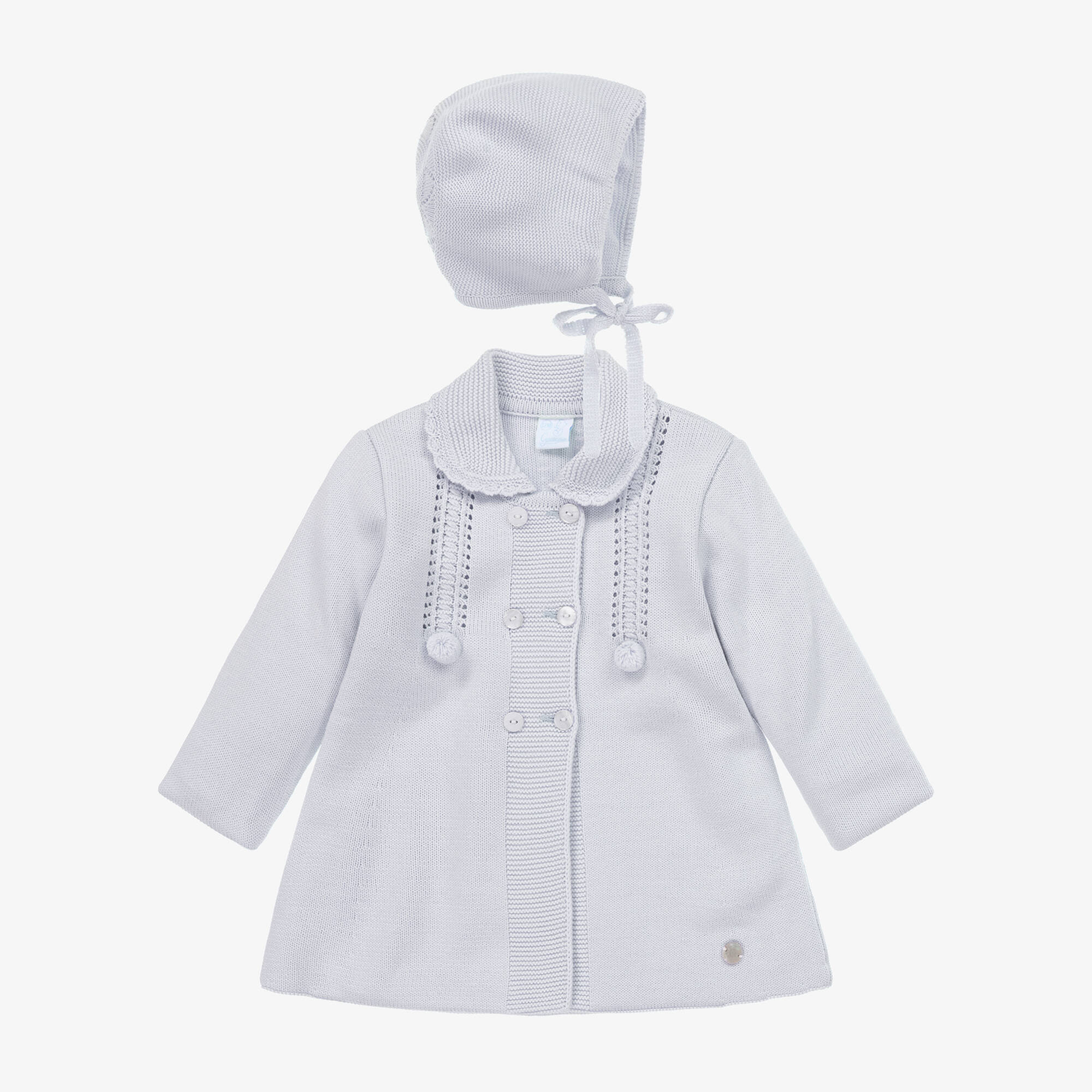 Artesanía Granlei - Boys Grey Knit Coat and Bonnet | Childrensalon Outlet
