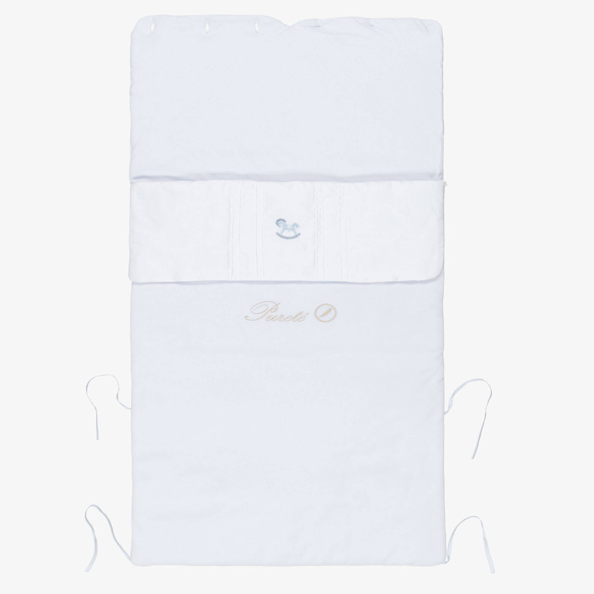 Pureté Du... Bébé - Baby Boys Blue Rocking Horse Embroidered Velour ...