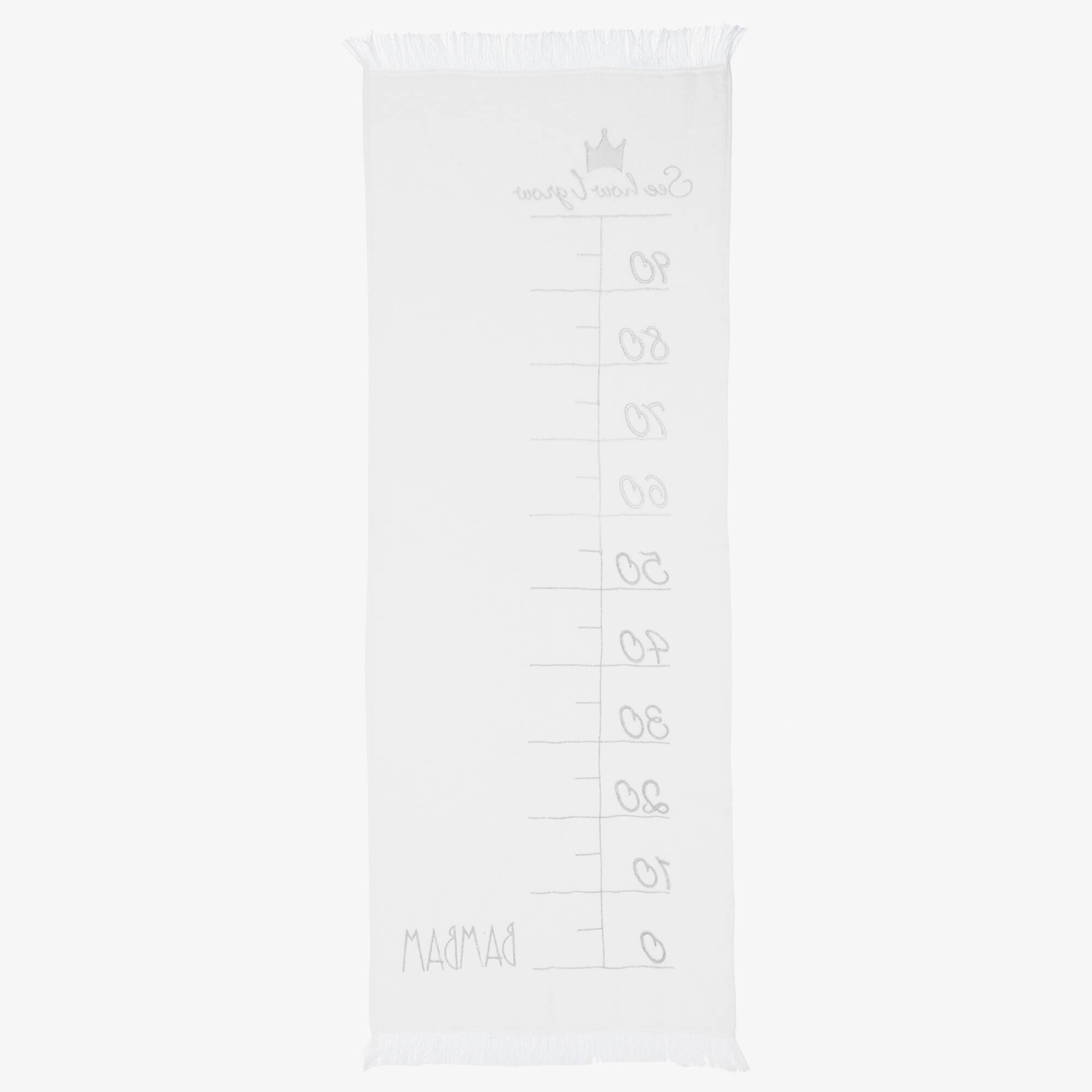 Bam Bam - White See How I Grow Towel (125cm) | Childrensalon Outlet