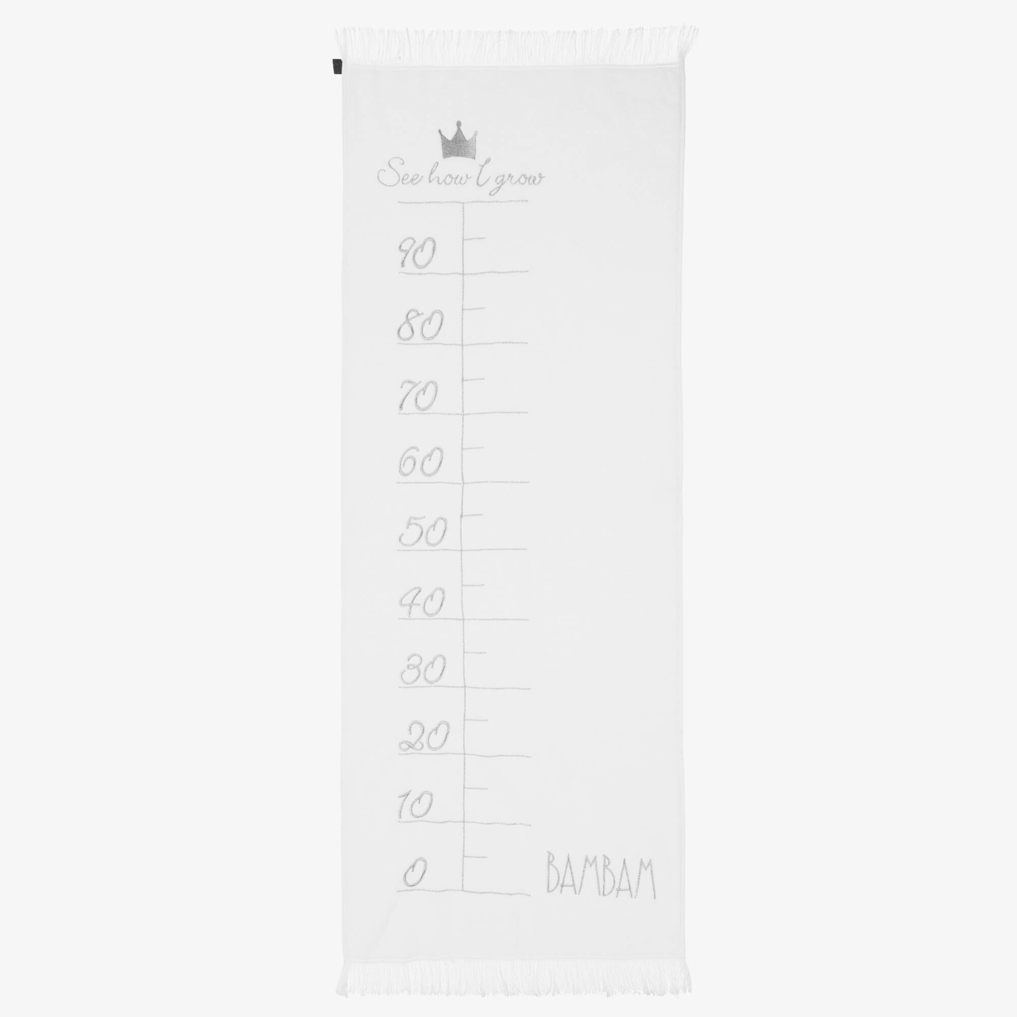 Bam Bam - White See How I Grow Towel (125cm) | Childrensalon Outlet