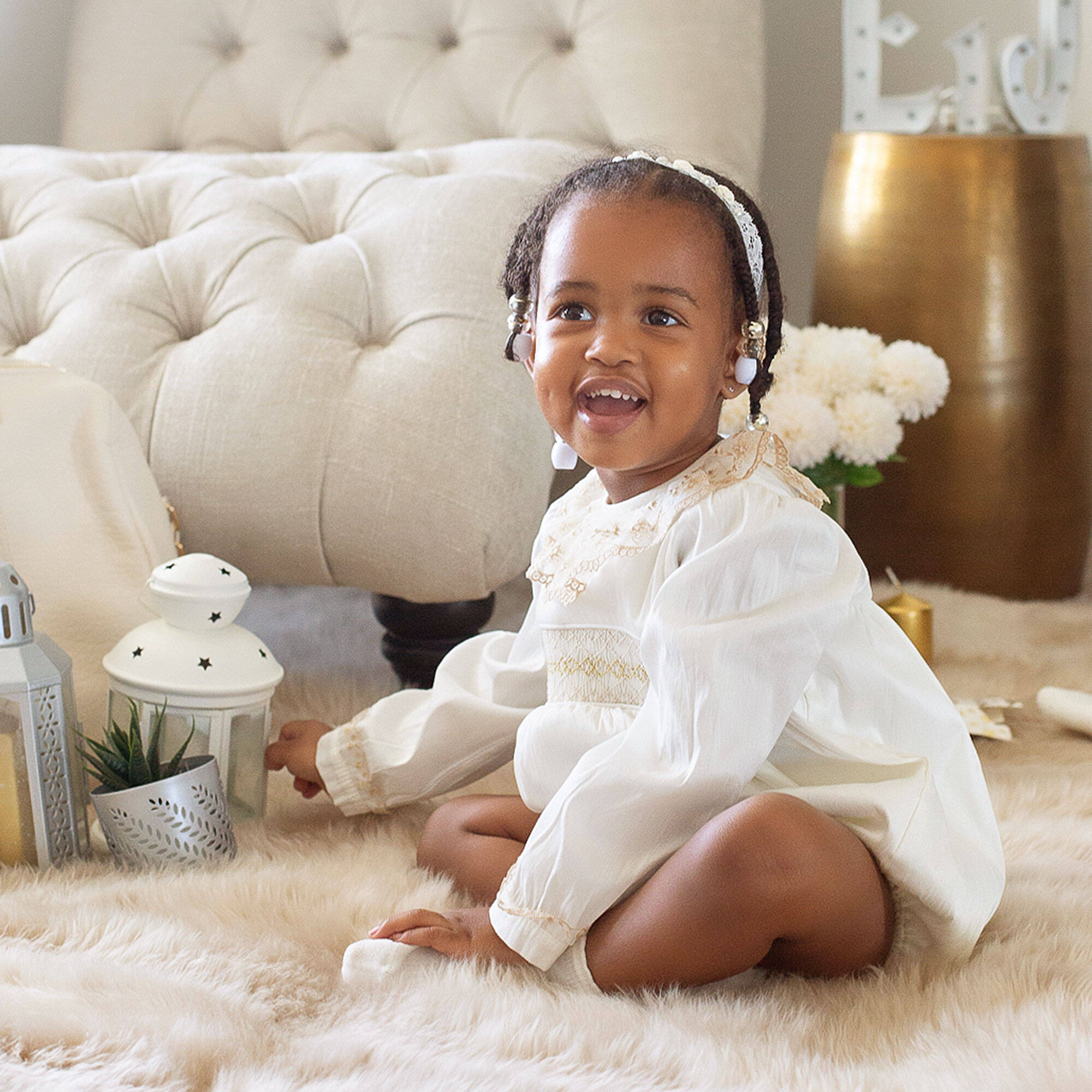 Beatrice & George - Ivory Hand-Smocked Ceremony Shortie | Childrensalon ...
