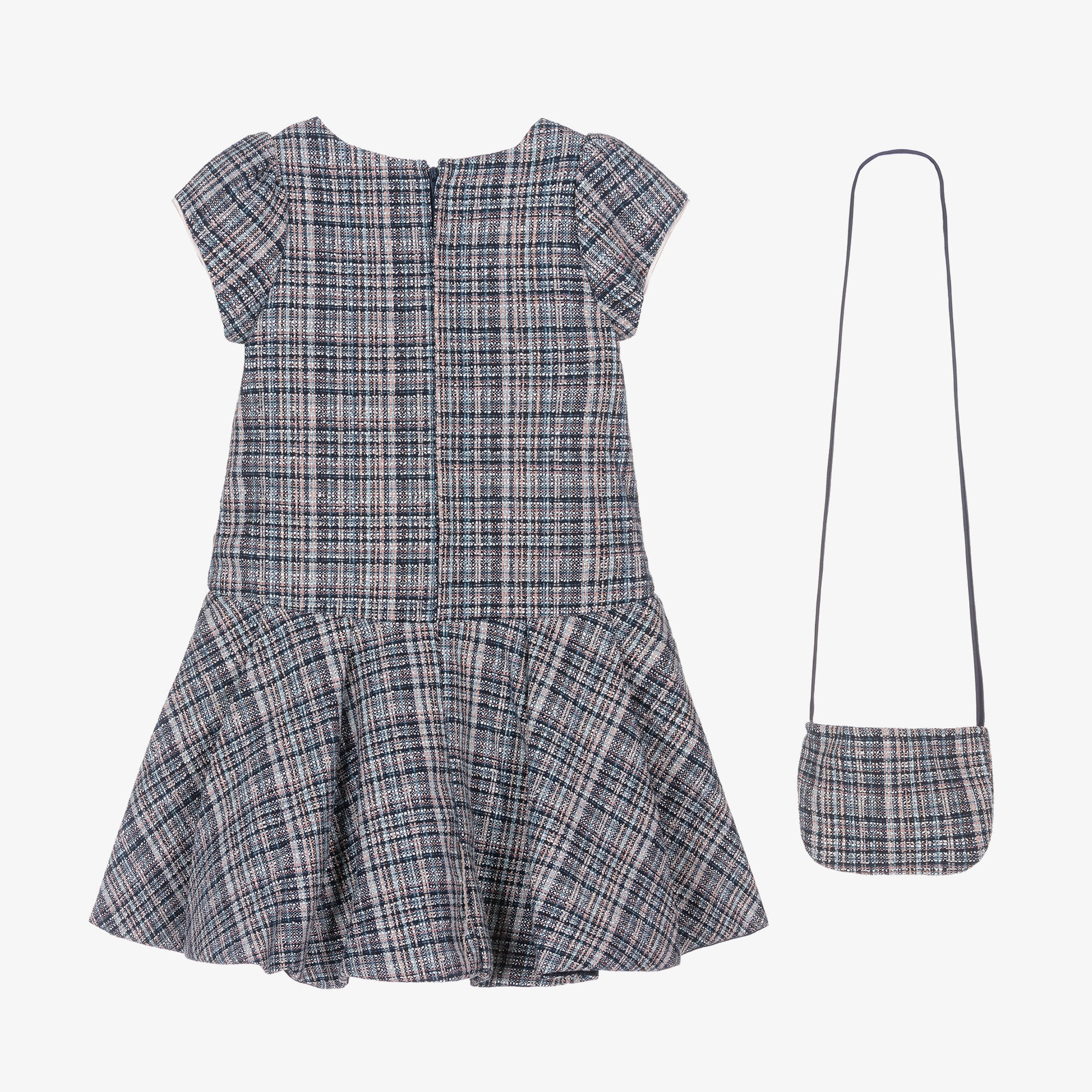 Beau KiD - Girls Navy Tweed Outfit with Bag | Childrensalon Outlet