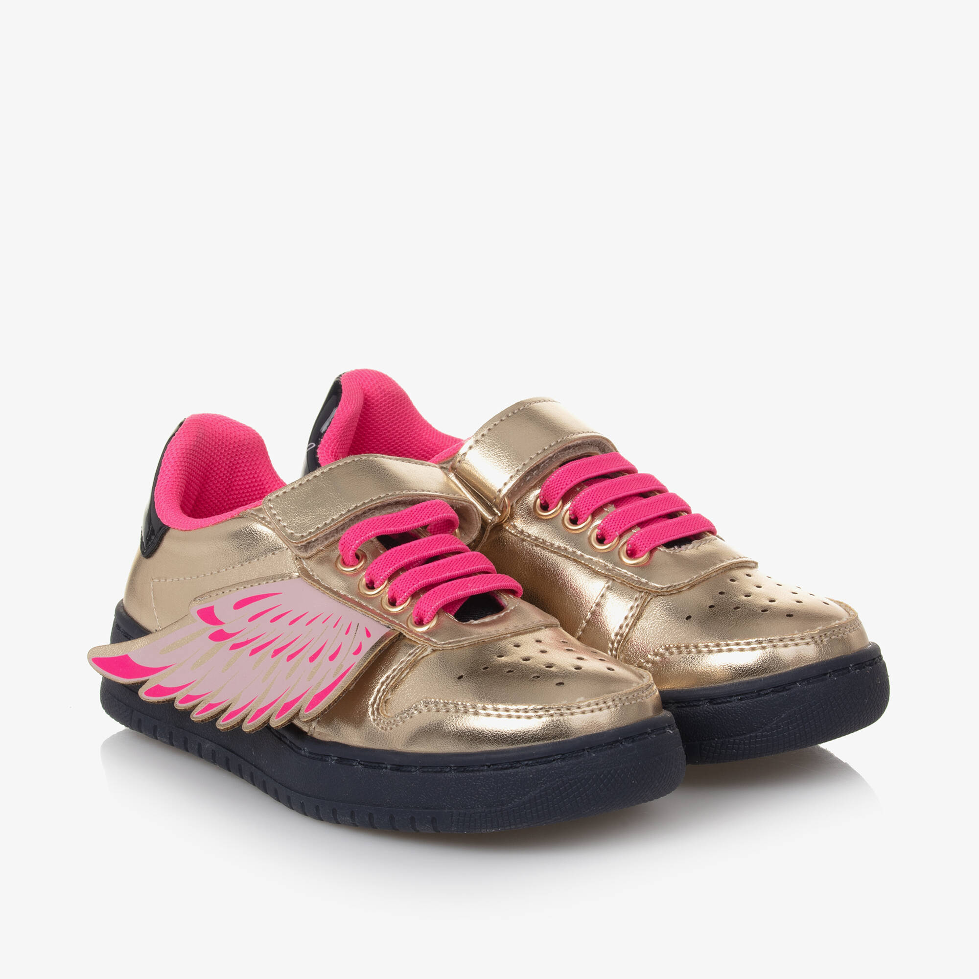 Billieblush - Girls Glittering Winged Velcro Trainers | Childrensalon ...