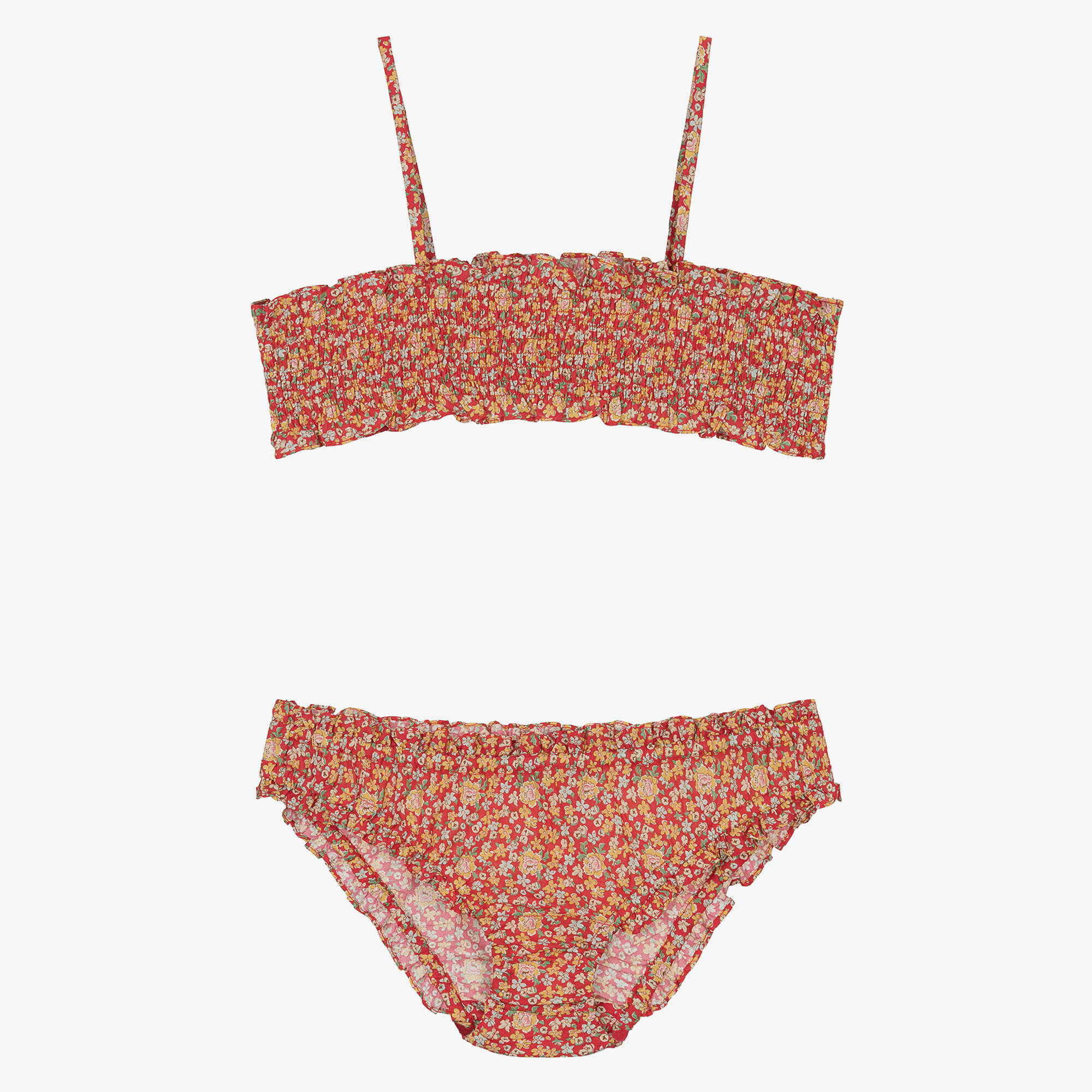 Bonpoint - Girls Red Liberty Print Bikini | Childrensalon Outlet
