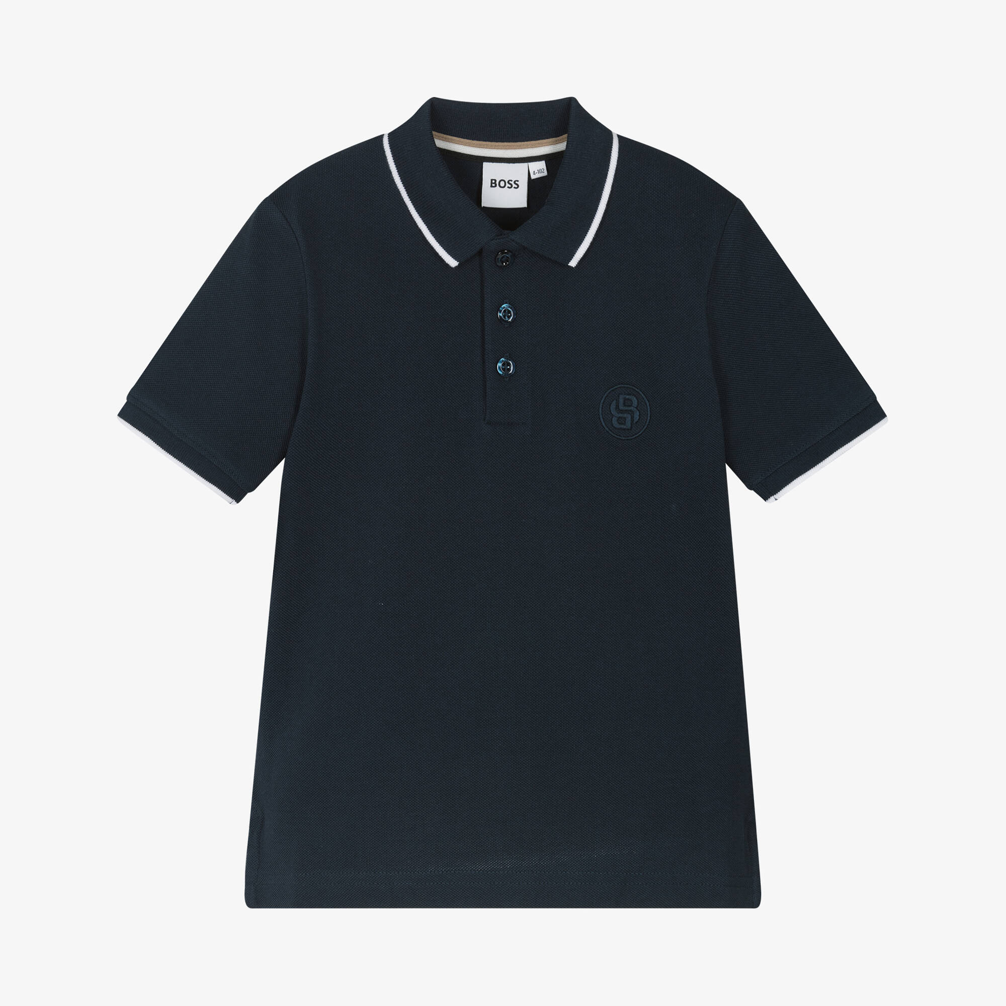BOSS - Boys Classic Navy Piqué Polo | Childrensalon Outlet