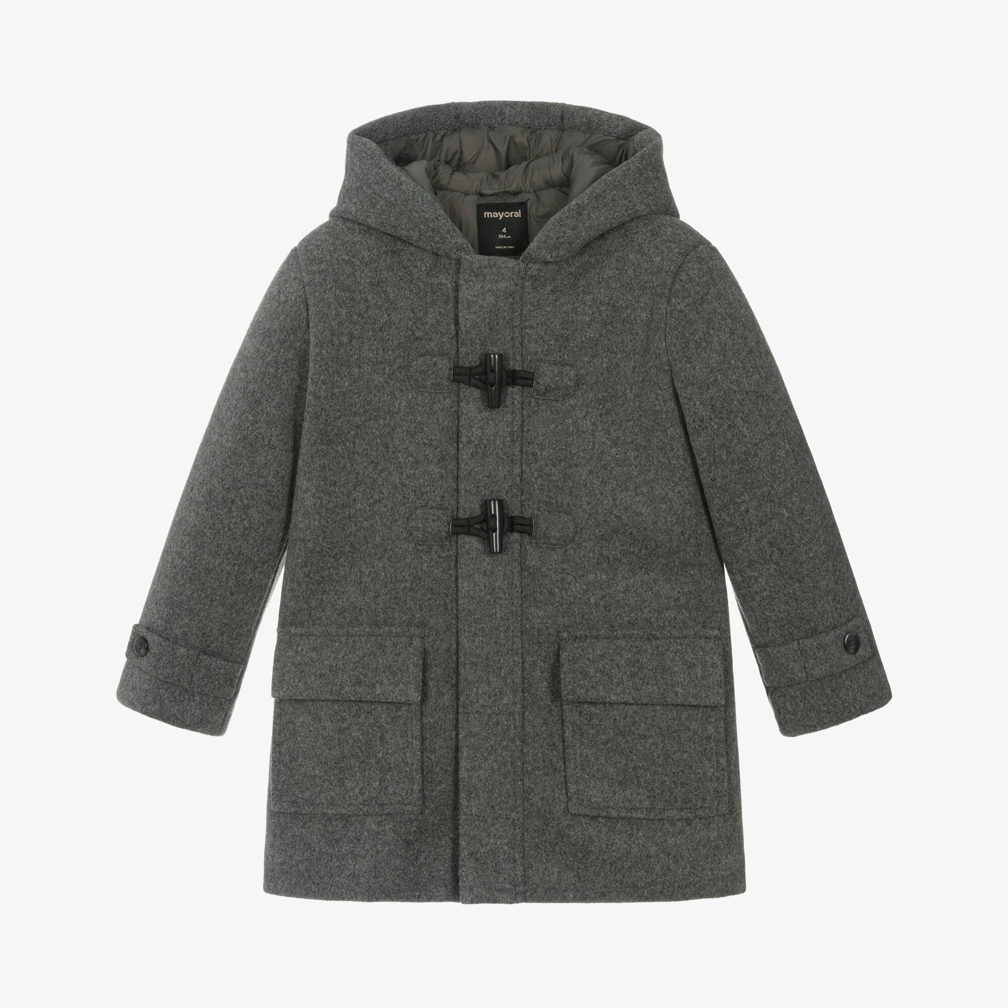 Mayoral - Boys Dark Grey Marl Duffle Coat | Childrensalon Outlet