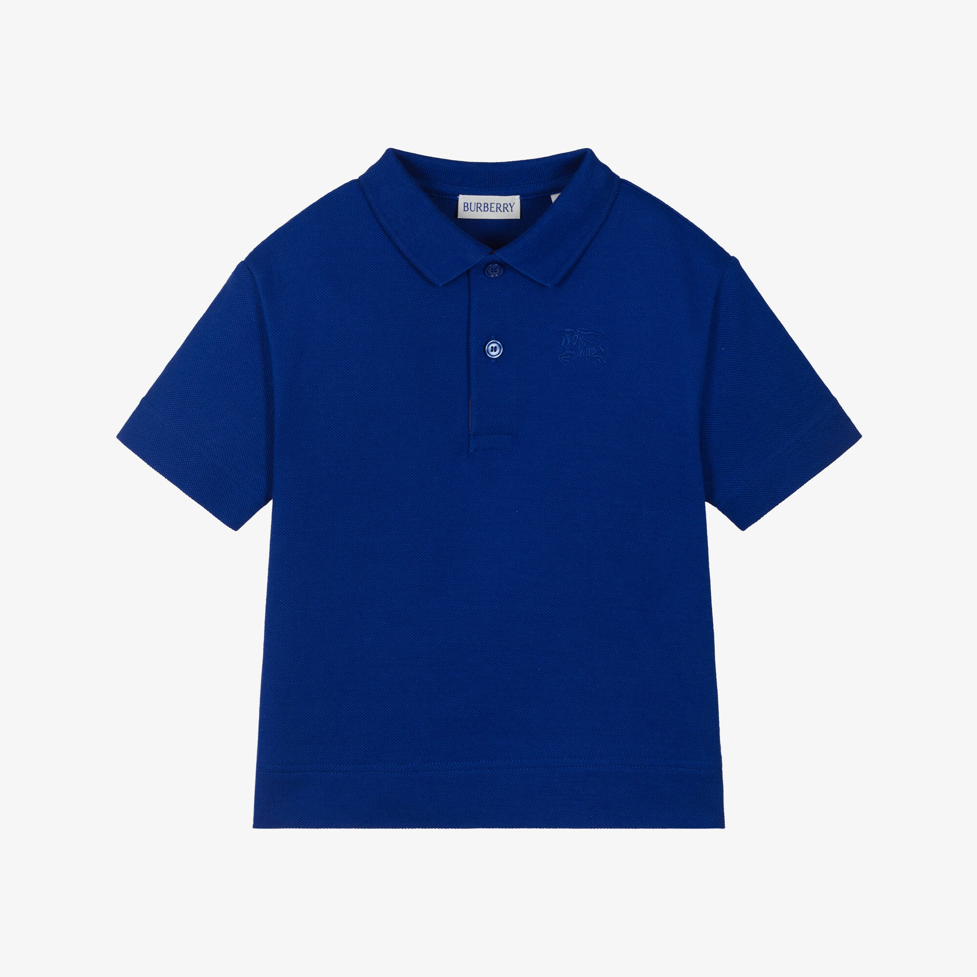 Burberry - Boys Azure Cotton Polo Top | Childrensalon Outlet