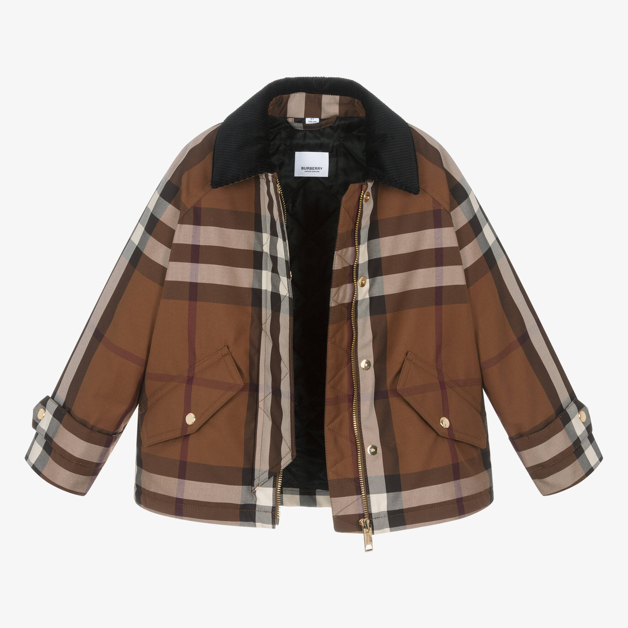Burberry - Girls Oversized Brown Check Coat | Childrensalon Outlet