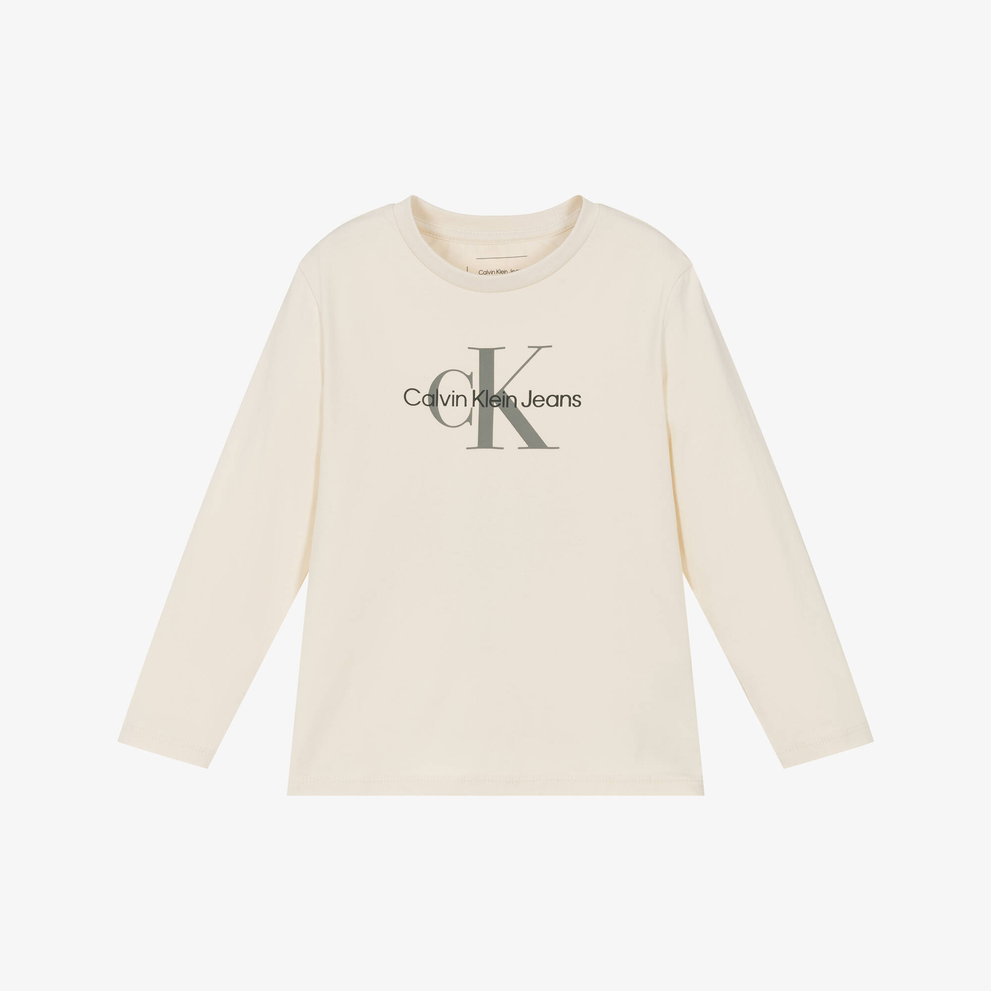 Calvin Klein - Boys Classic Beige Cotton Pullover | Childrensalon Outlet