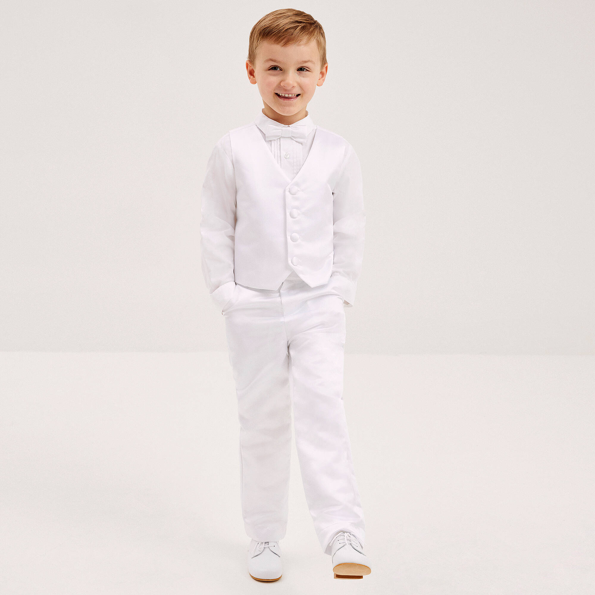 Childrensalon Occasions - Boys Elegant White Satin Suit Set ...