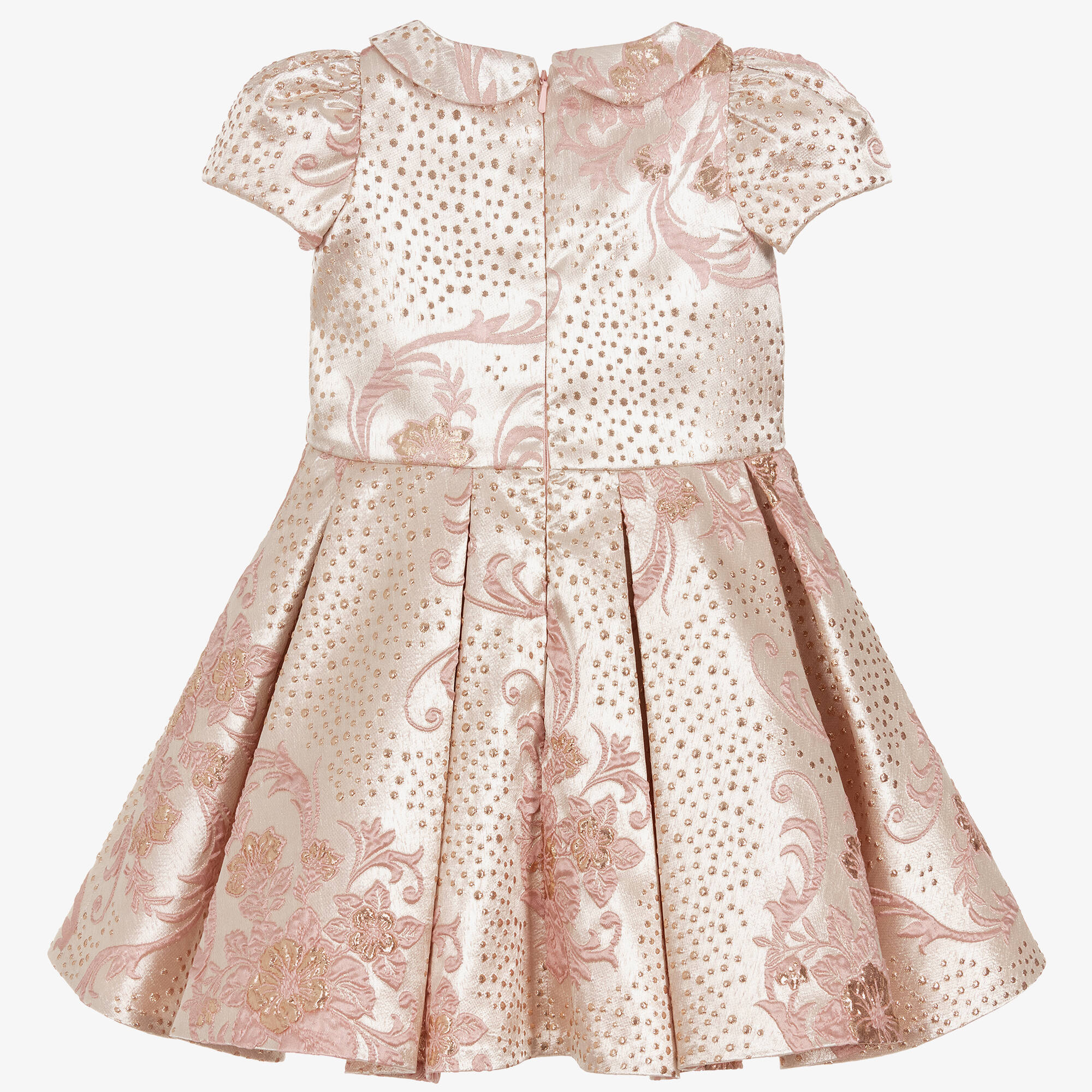 Childrensalon Occasions - Girls Pink Brocade Dress | Childrensalon Outlet