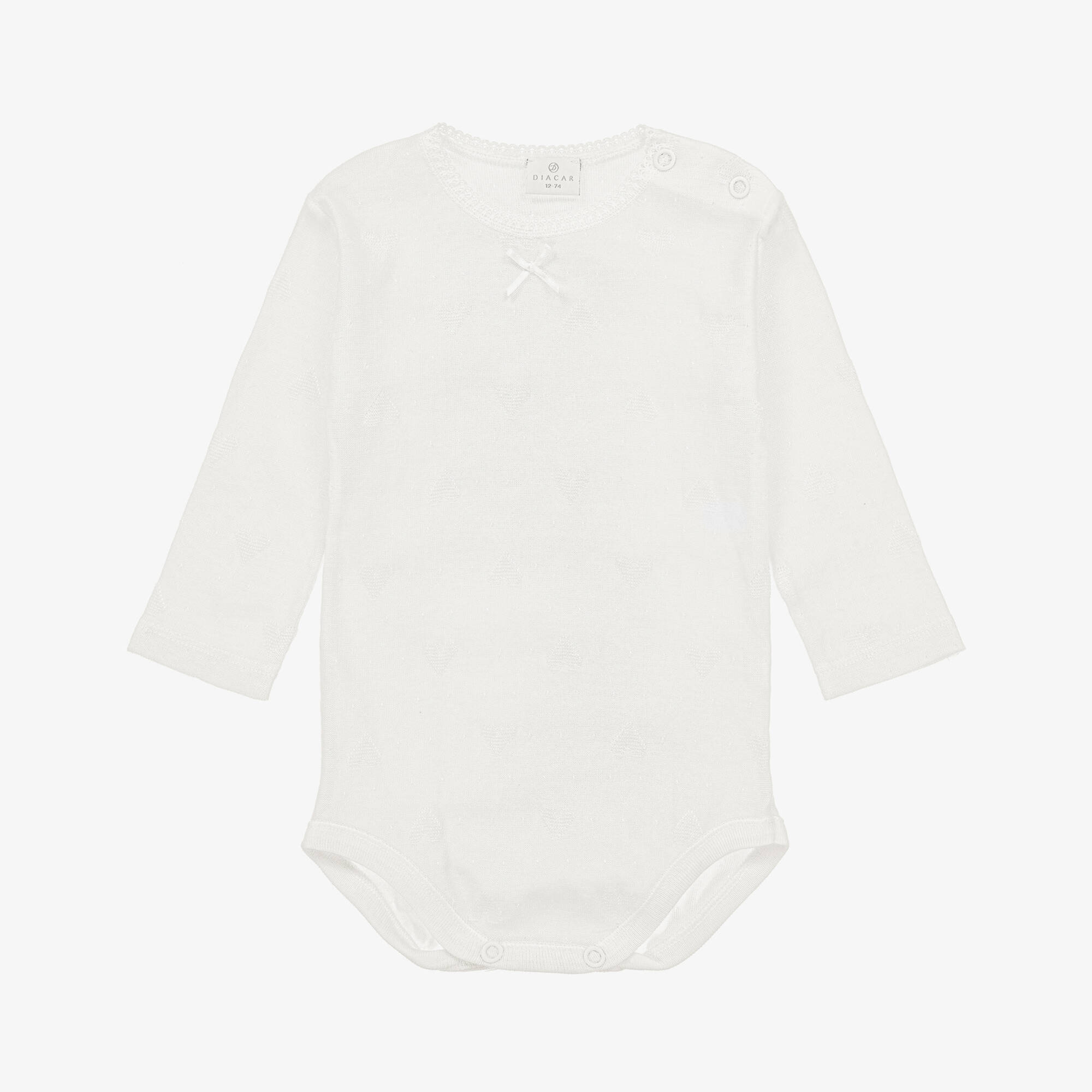 Diacar - Girls Soft Ivory Heart Bodysuit | Childrensalon Outlet