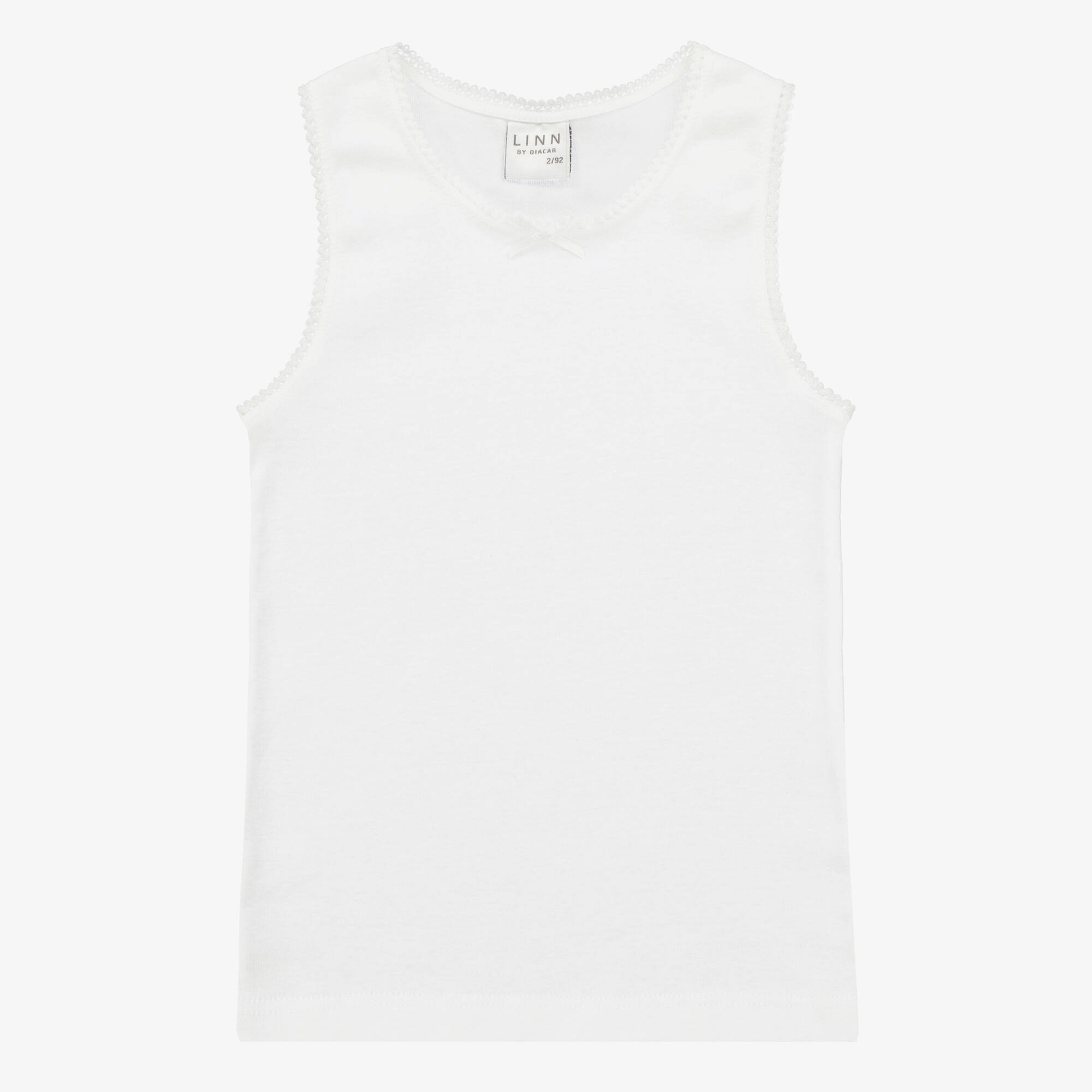 Diacar - Girls Soft White Ric Rac Vest | Childrensalon Outlet