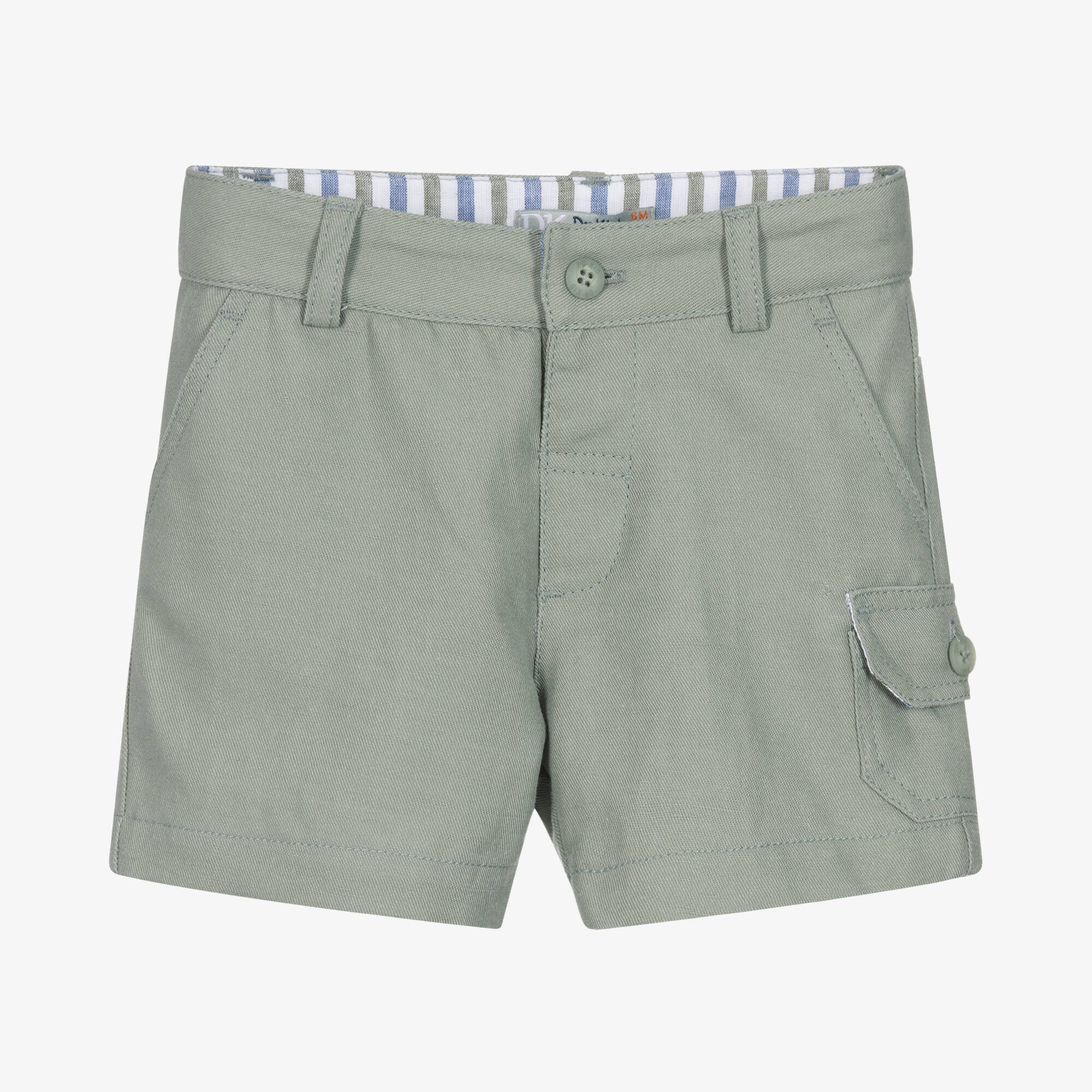 Dr. Kid - Boys Sage Green Cotton & Linen Shorts | Childrensalon Outlet