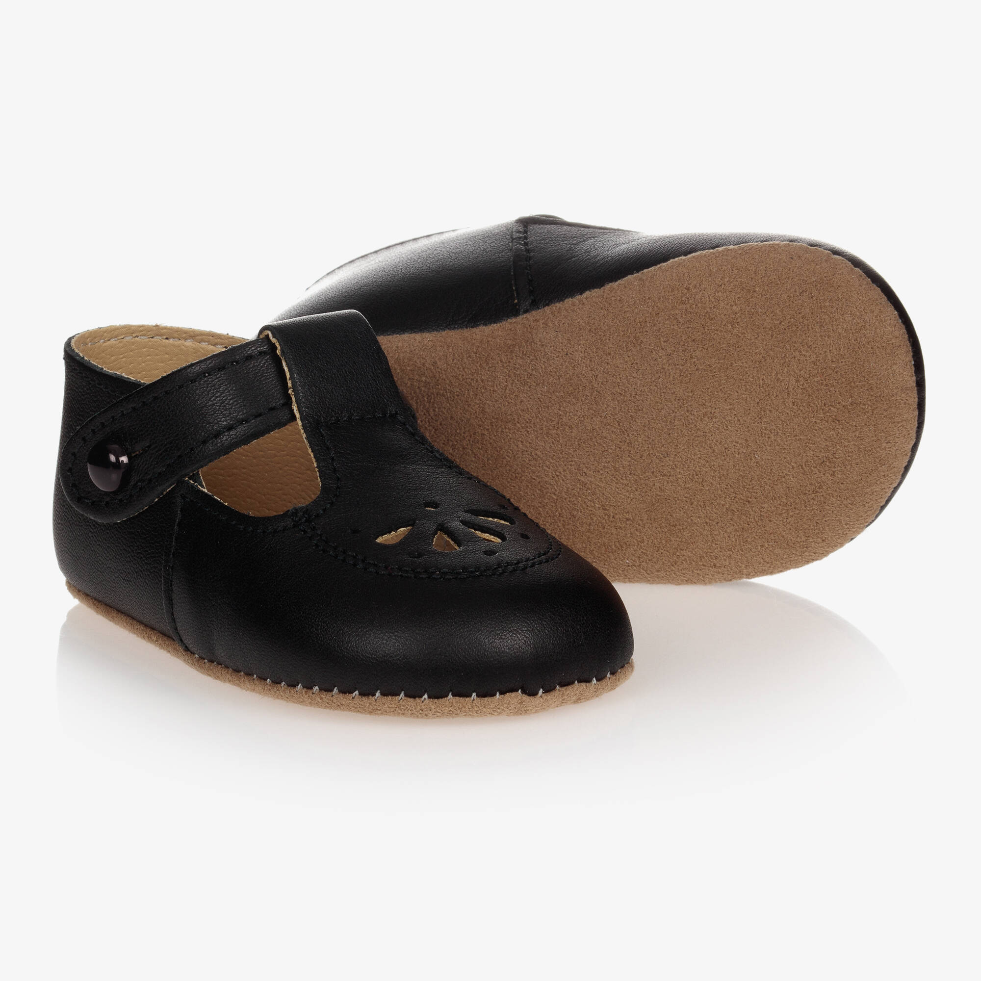 Early Days - Boys Classic Ebony Leather Pre-Walkers | Childrensalon Outlet