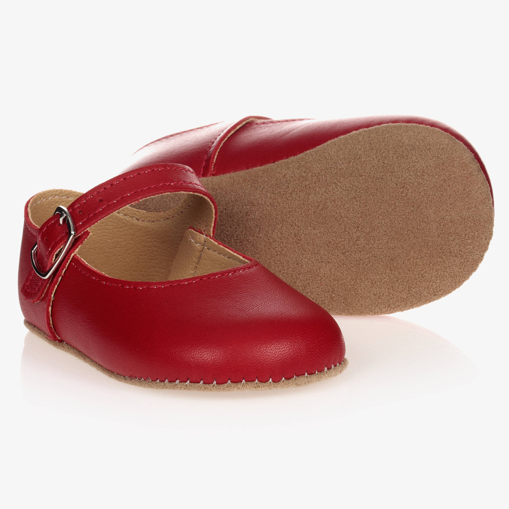 Early Days - Girls Scarlet Leather First Steps | Childrensalon Outlet
