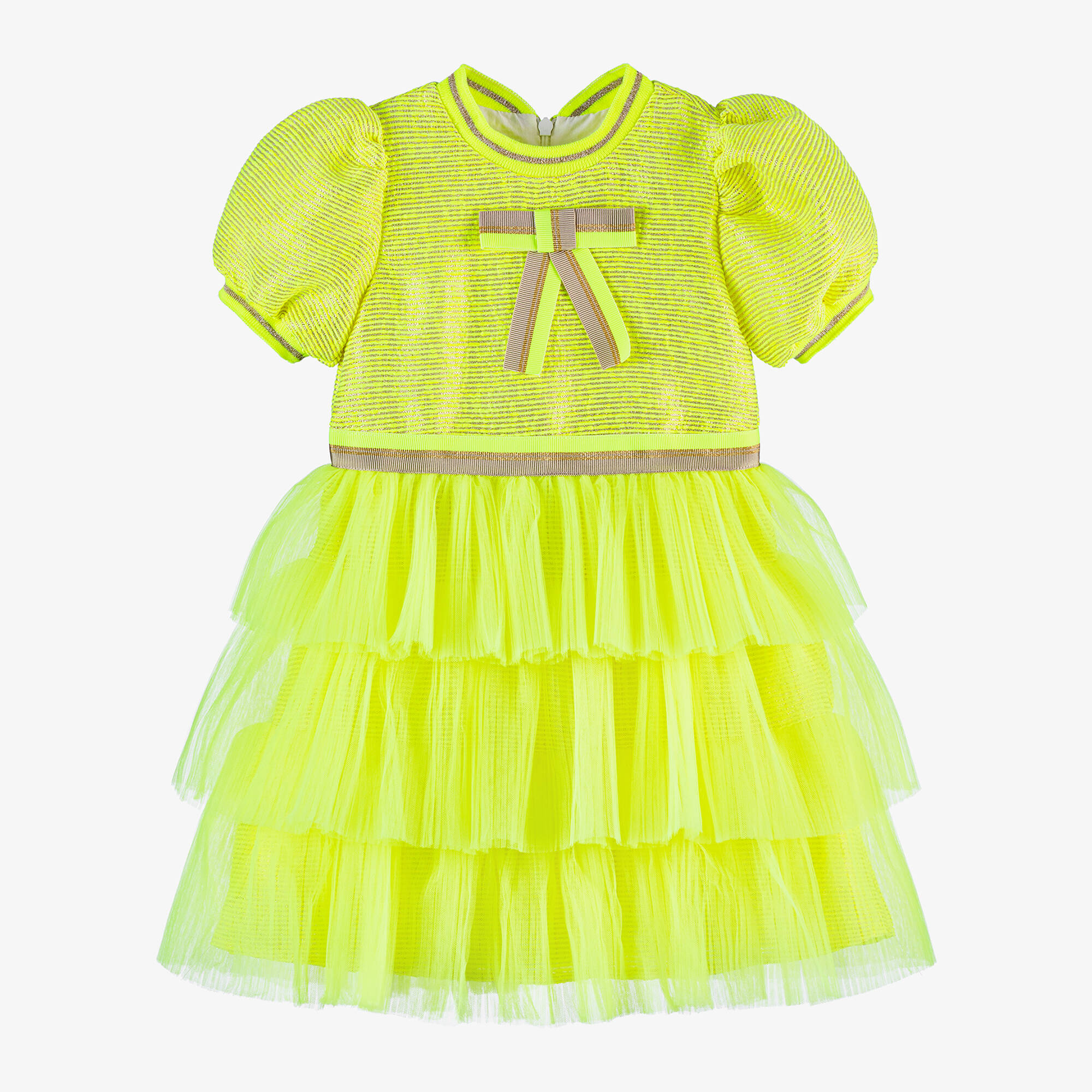 EIRENE - Girls Neon Yellow Tulle Dress | Childrensalon Outlet
