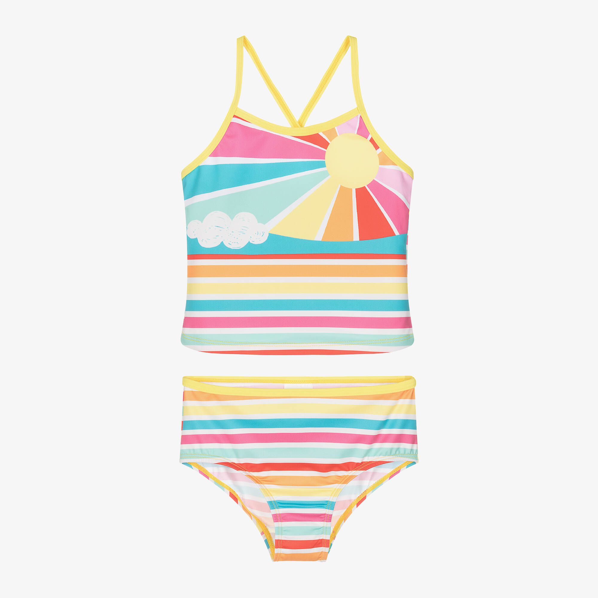 Frugi - Girls Yellow Stripe Tankini | Childrensalon Outlet