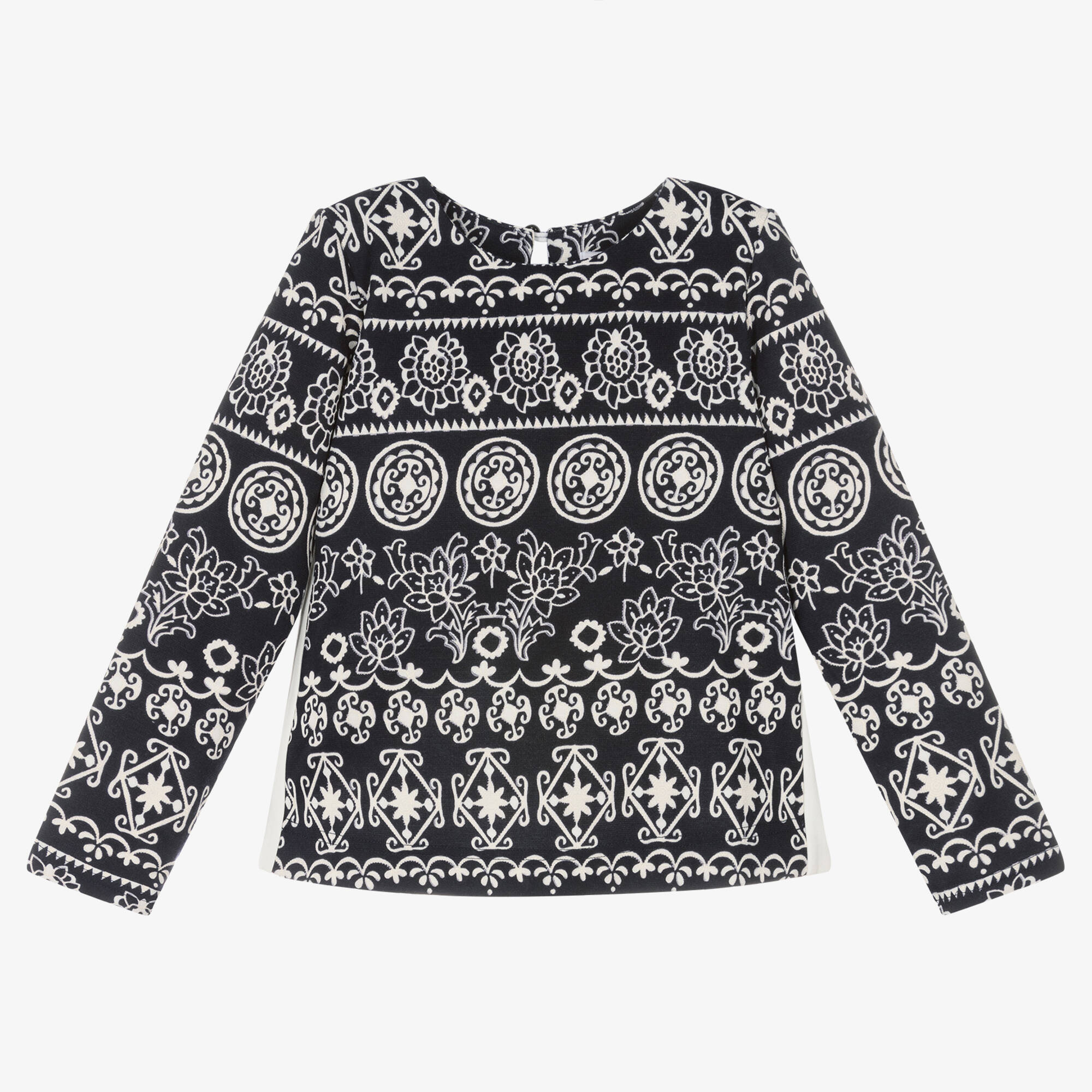 Giamo - Girls Floral Jacquard Top | Childrensalon Outlet