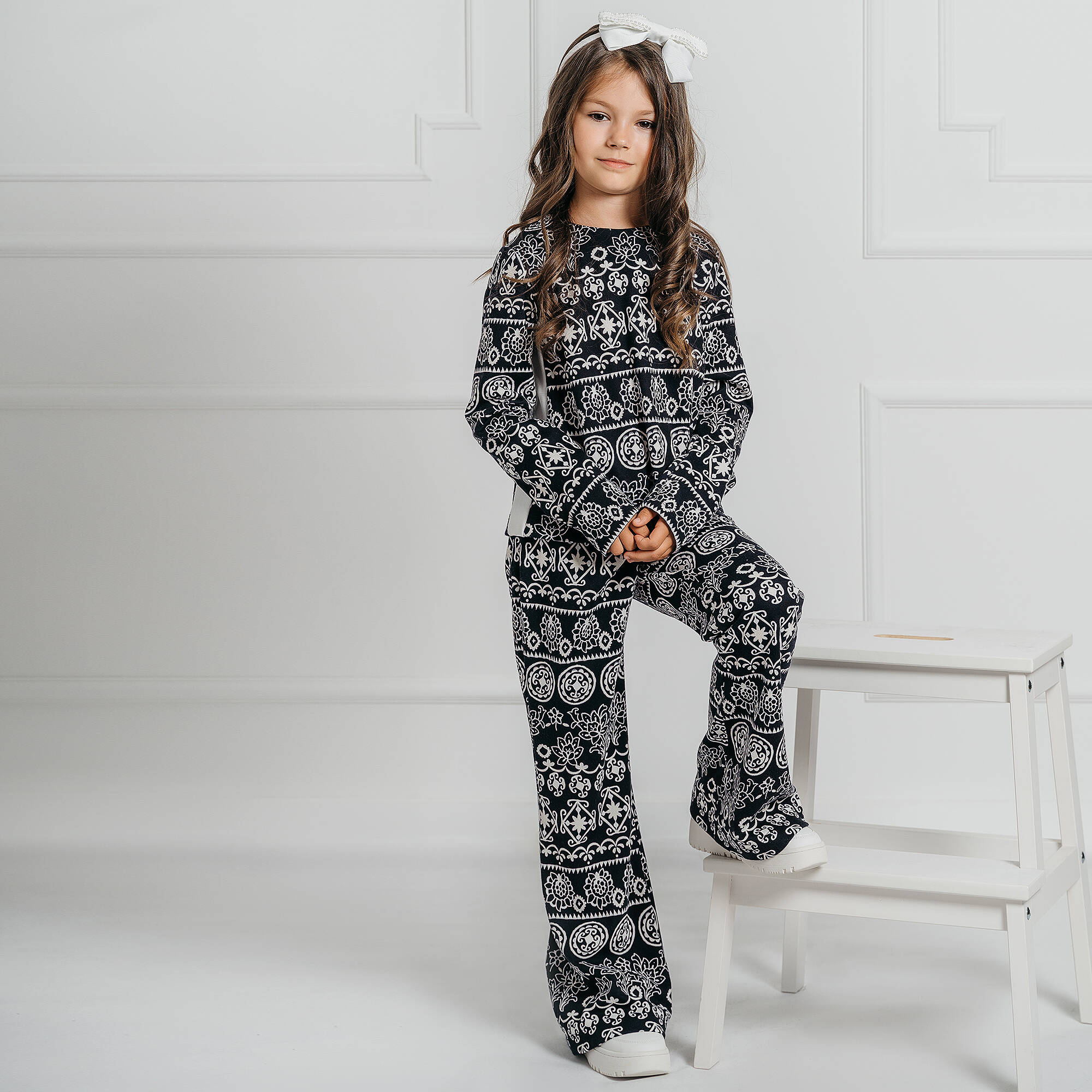Giamo - Girls Floral Jacquard Top | Childrensalon Outlet