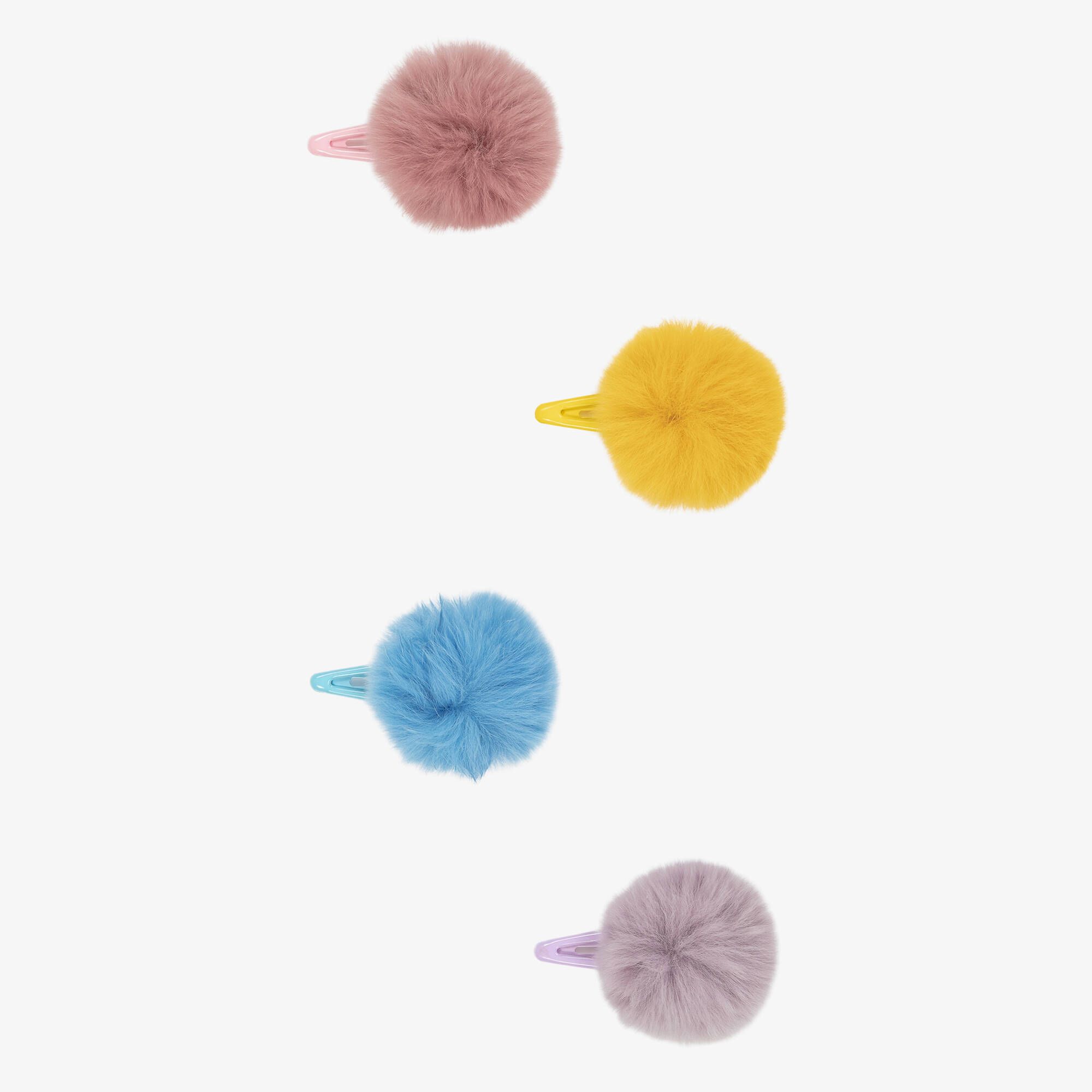 Monnalisa - Girls Faux Fur Pom-Pom Hair Clips (4 Pack) | Childrensalon ...