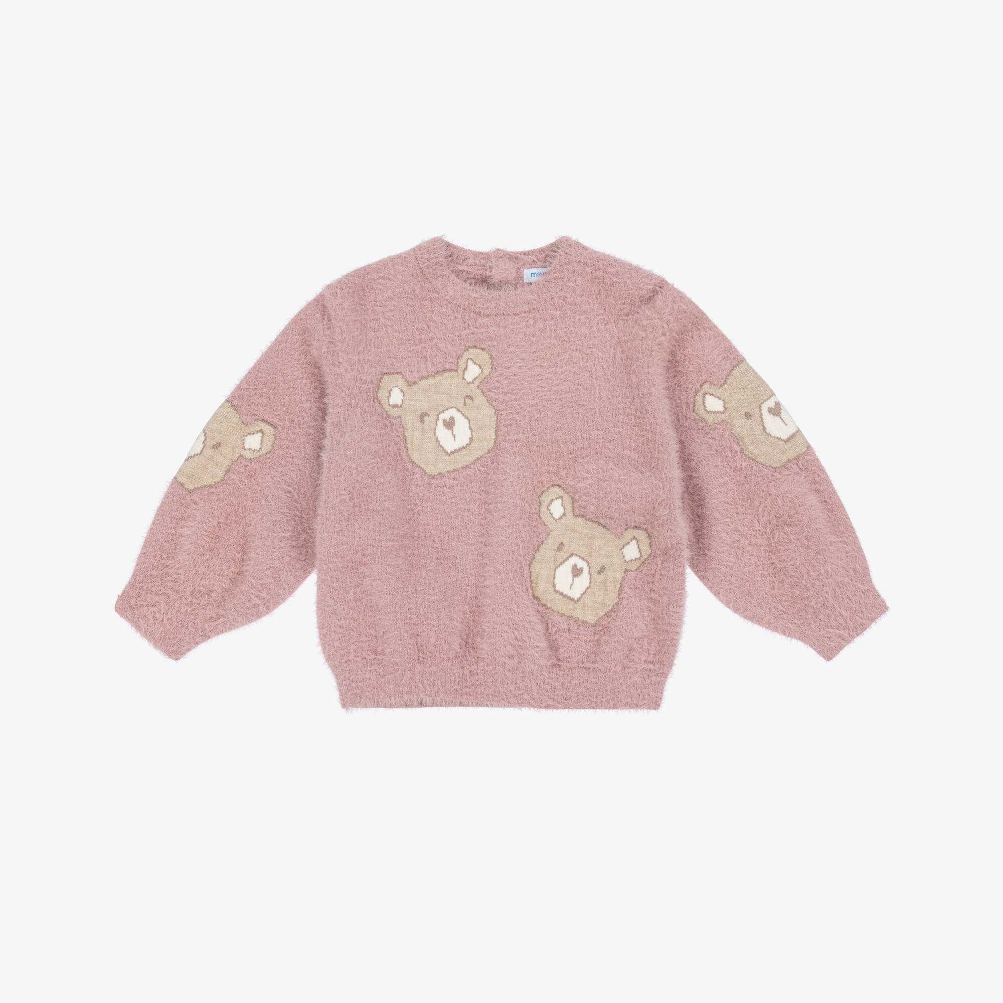 Mayoral - Girls Pink Fluffy Knit Teddy Sweater | Childrensalon Outlet