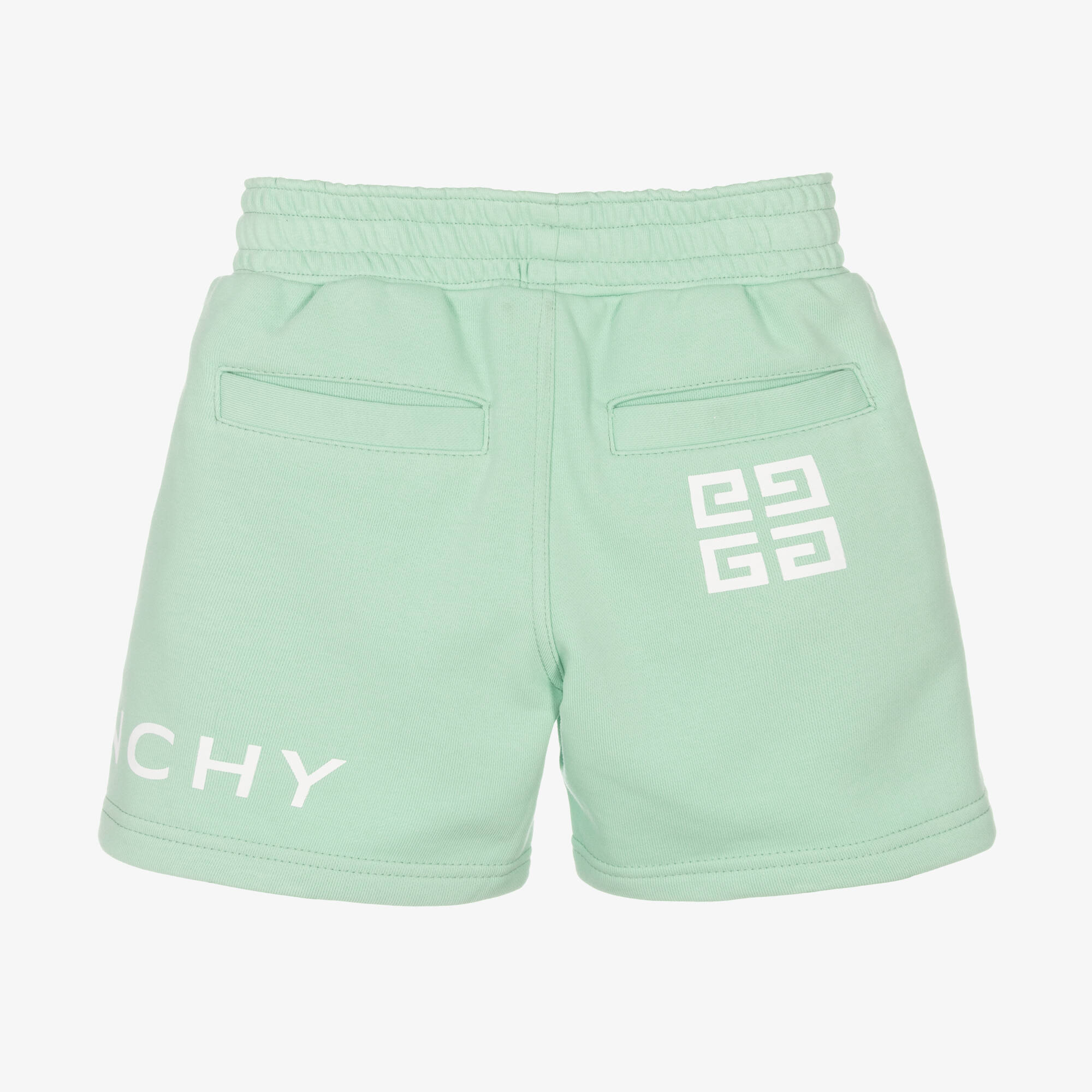 Givenchy - Boys Green Logo Jersey Shorts | Childrensalon Outlet