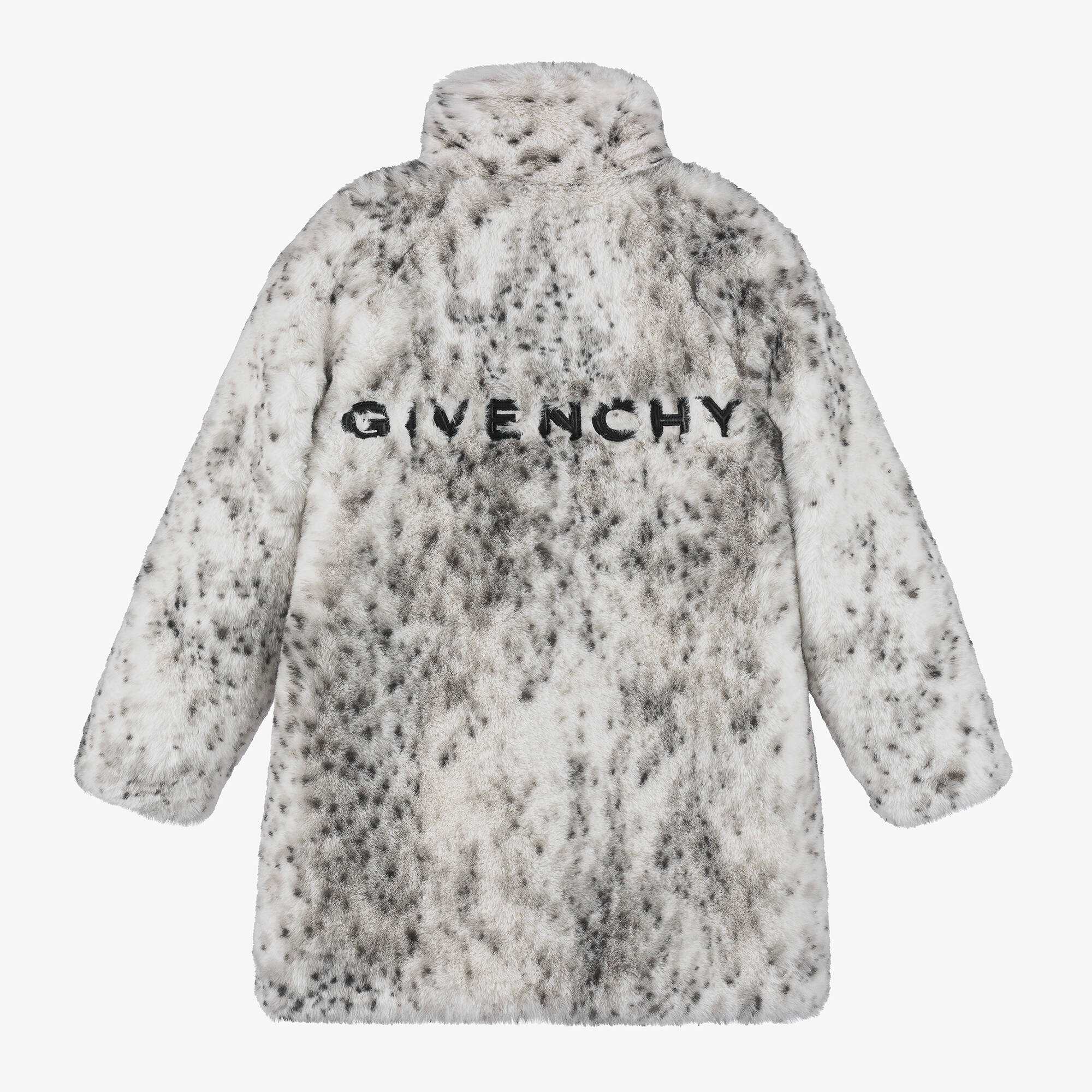 Givenchy - Girls Ivory Animal Print Faux Fur Coat | Childrensalon Outlet
