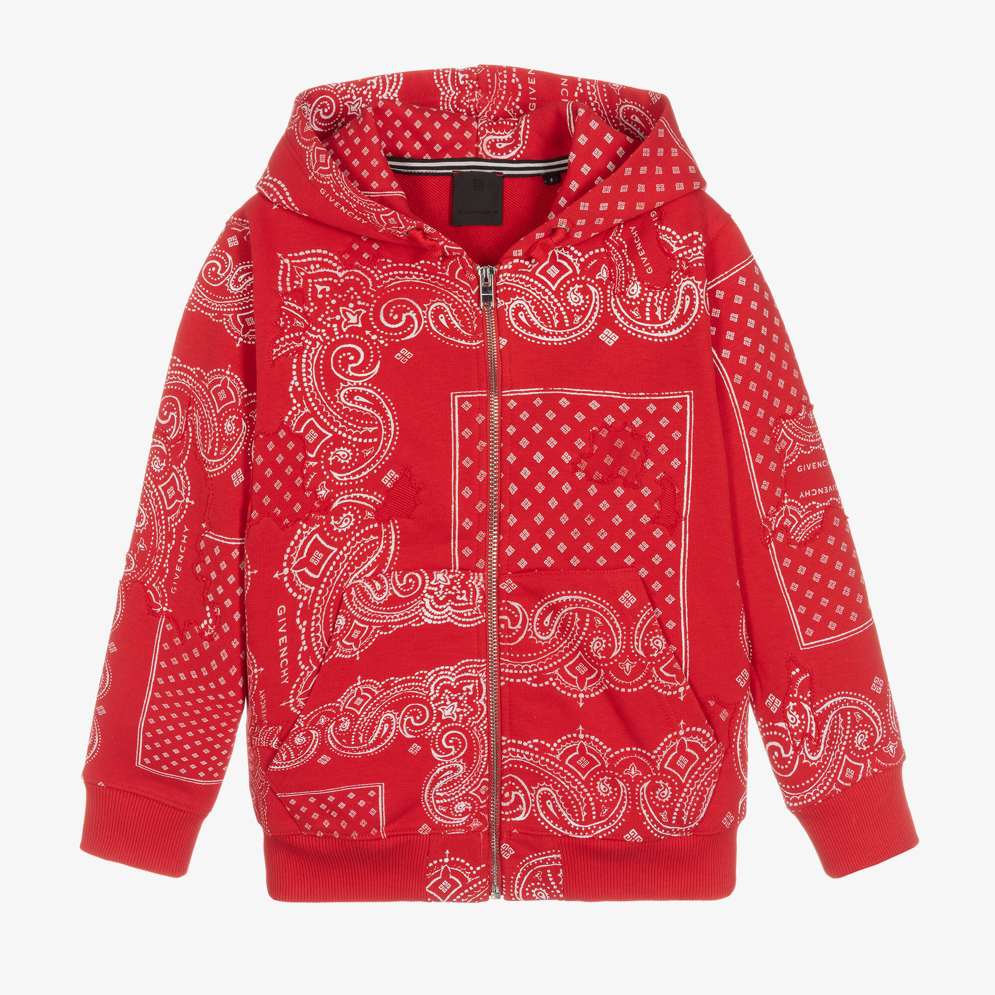 Givenchy - Teen Red Bandana Zip-Up Top | Childrensalon Outlet