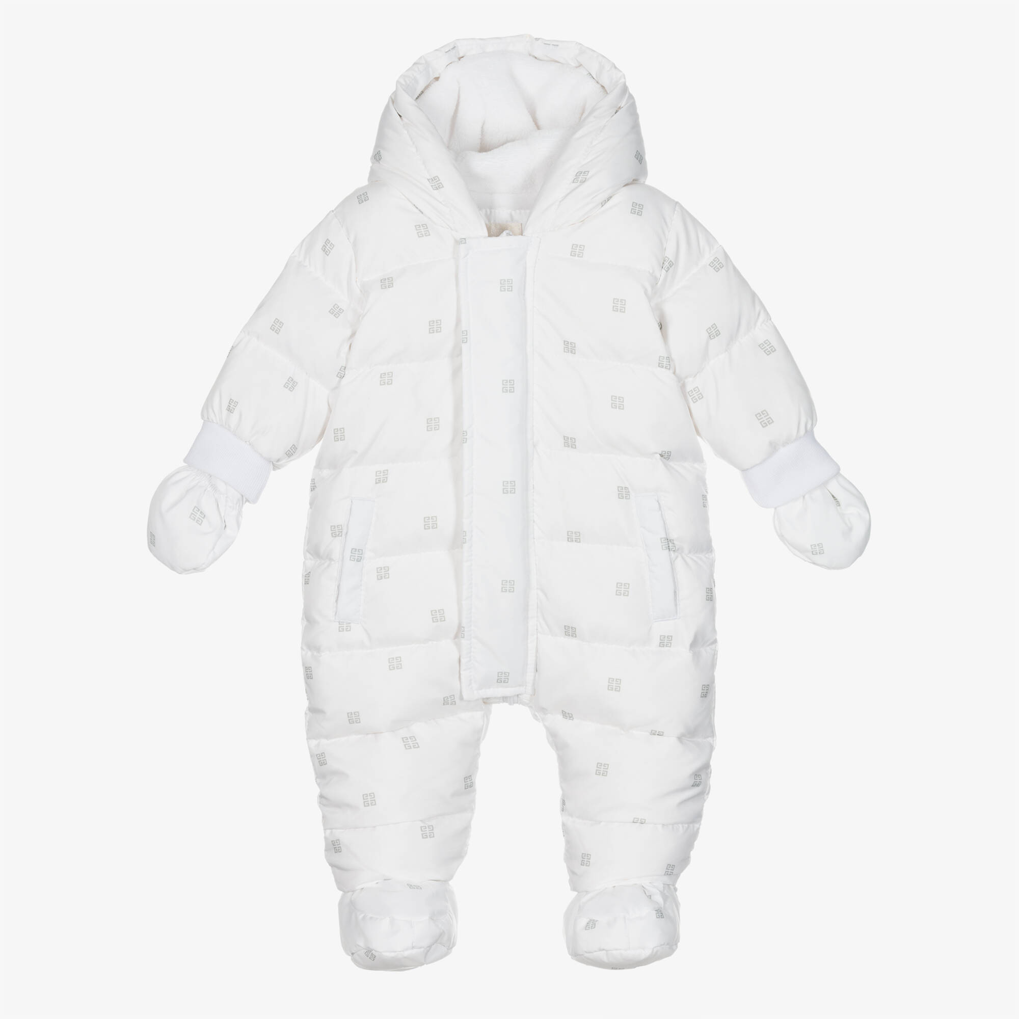 Givenchy - White Down Padded Baby Snowsuit | Childrensalon Outlet