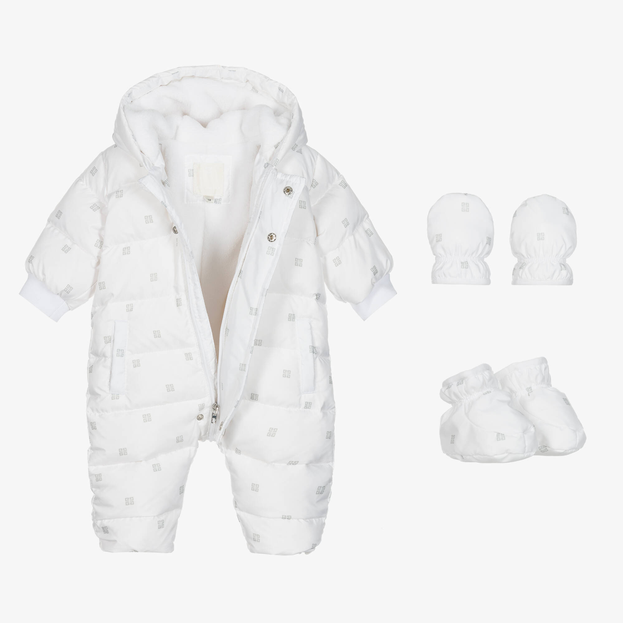 Givenchy - White Down Padded Baby Snowsuit | Childrensalon Outlet