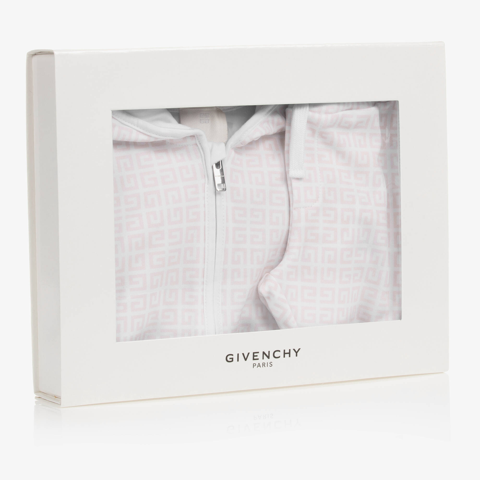 Givenchy - White & Pink 4G Logo Baby Tracksuit | Childrensalon Outlet