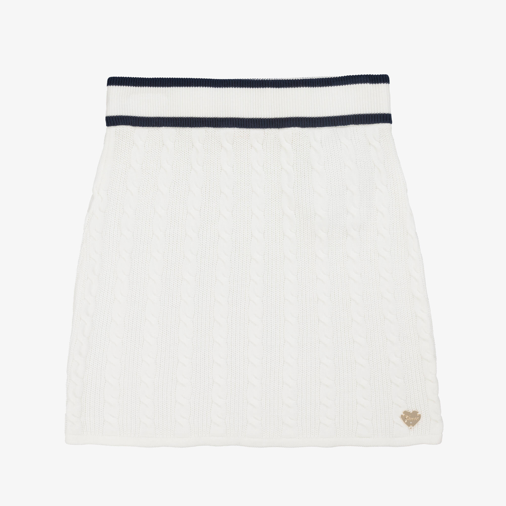 Guess - Girls Ivory Cable-Knit A-Line Skirt | Childrensalon Outlet