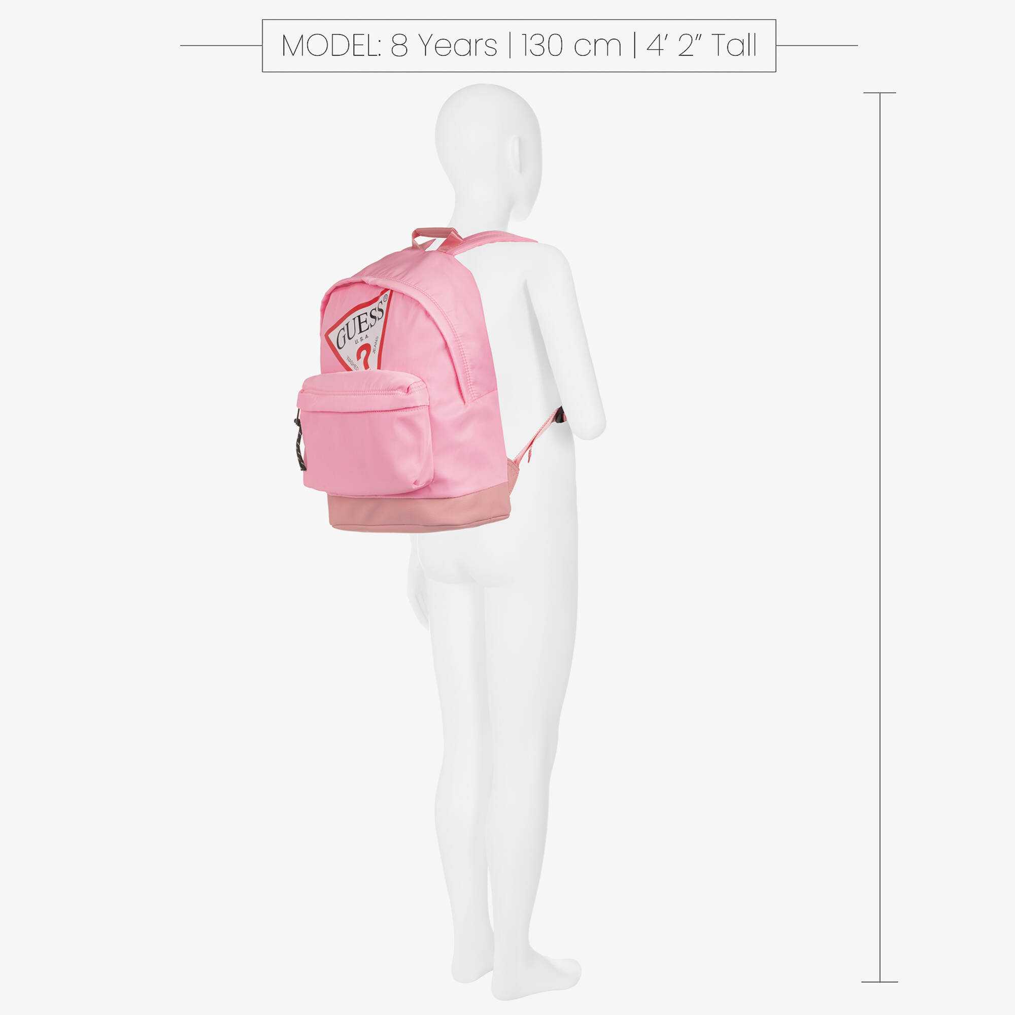 Guess - Pink Triangle Logo Backpack (39cm) | Childrensalon Outlet