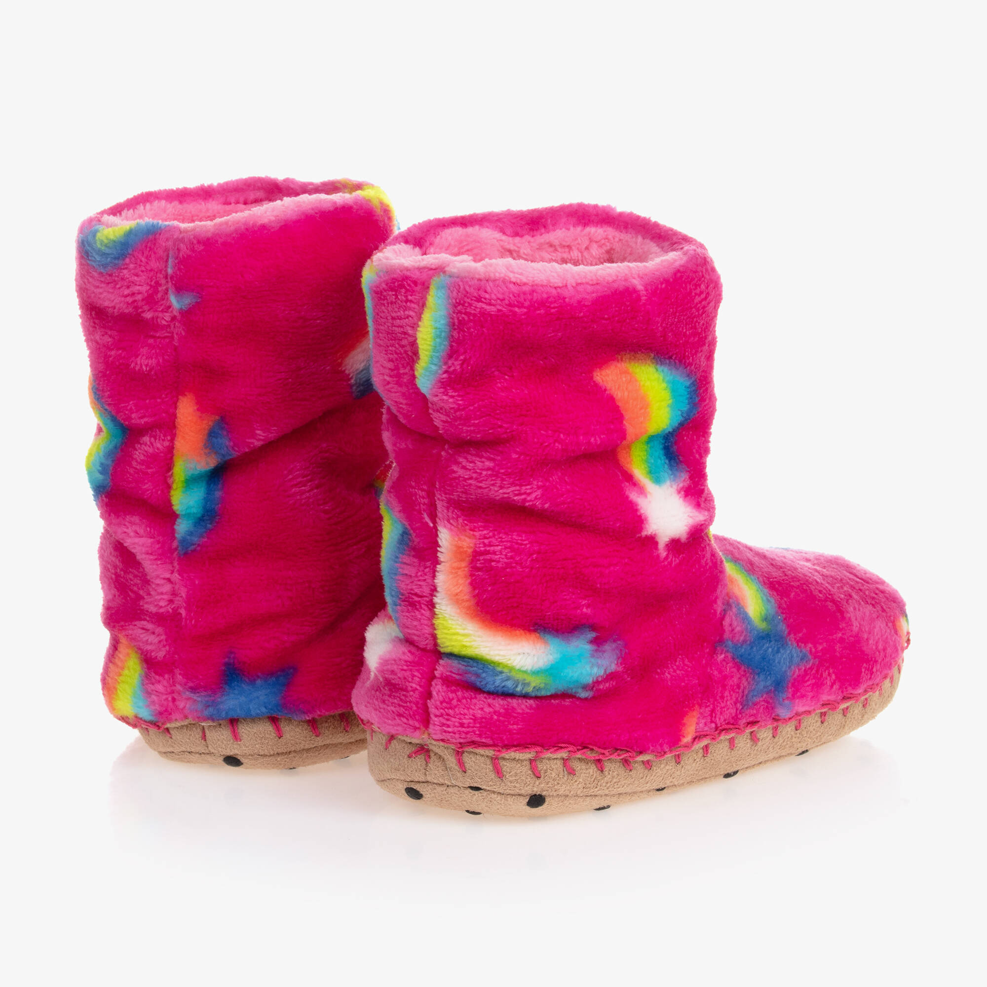 Hatley - Girls Pink Shooting Star Slippers | Childrensalon Outlet