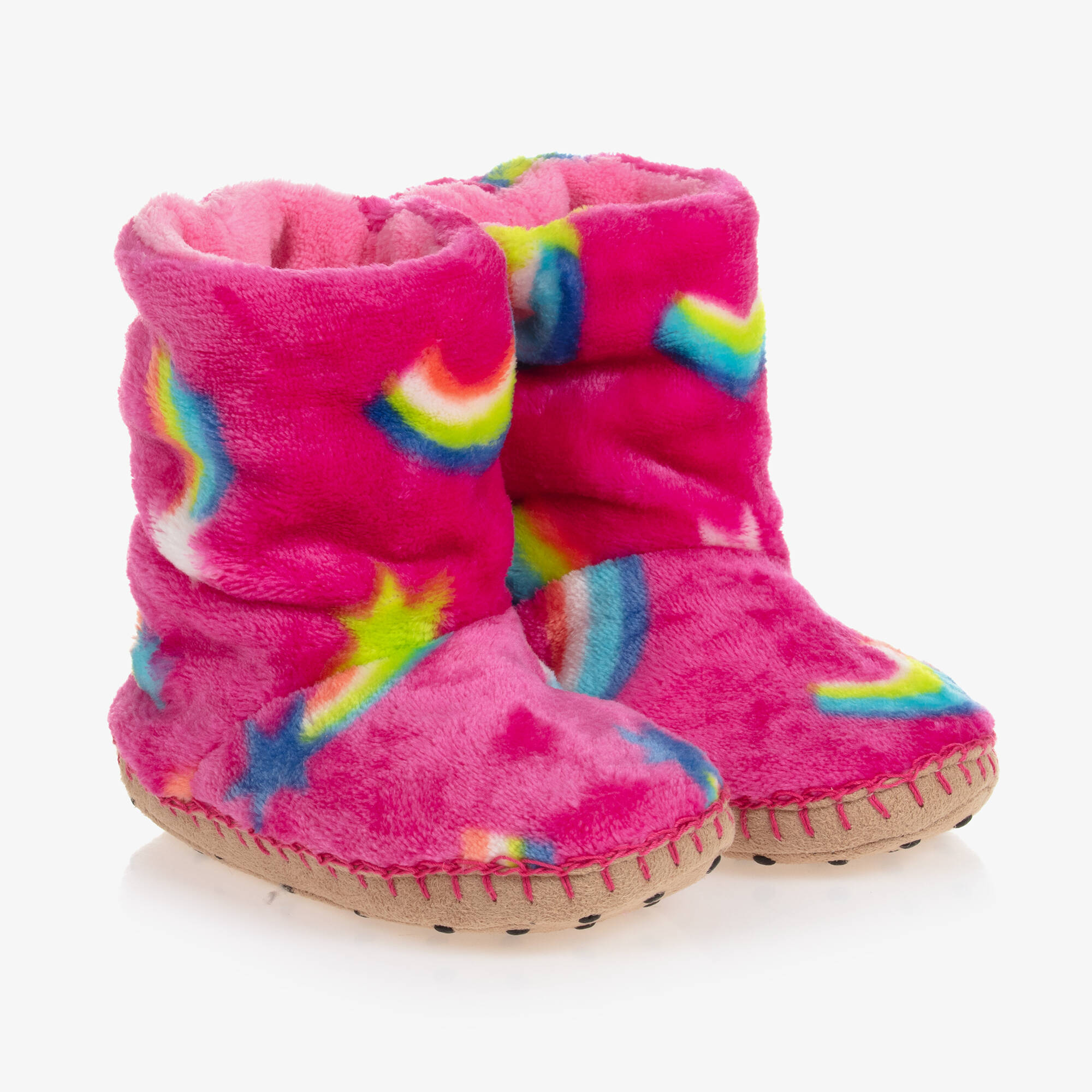 Hatley - Girls Pink Shooting Star Slippers | Childrensalon Outlet