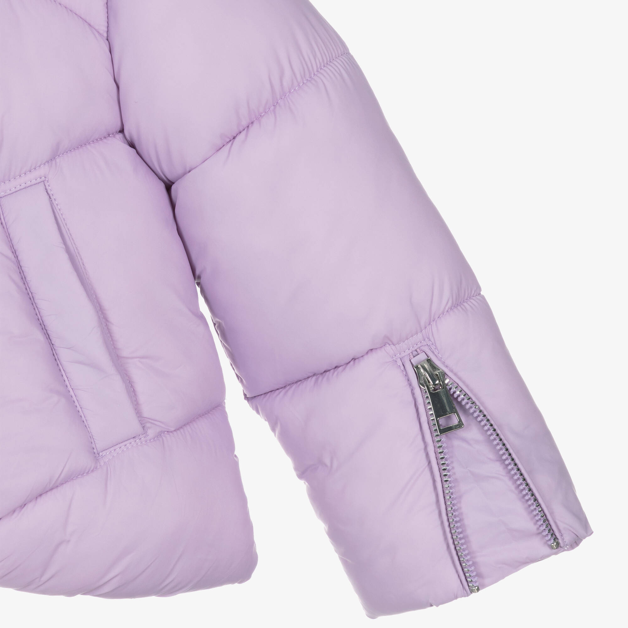 iDO Baby - Girls Lilac Quilted Hooded Jacket | Childrensalon Outlet