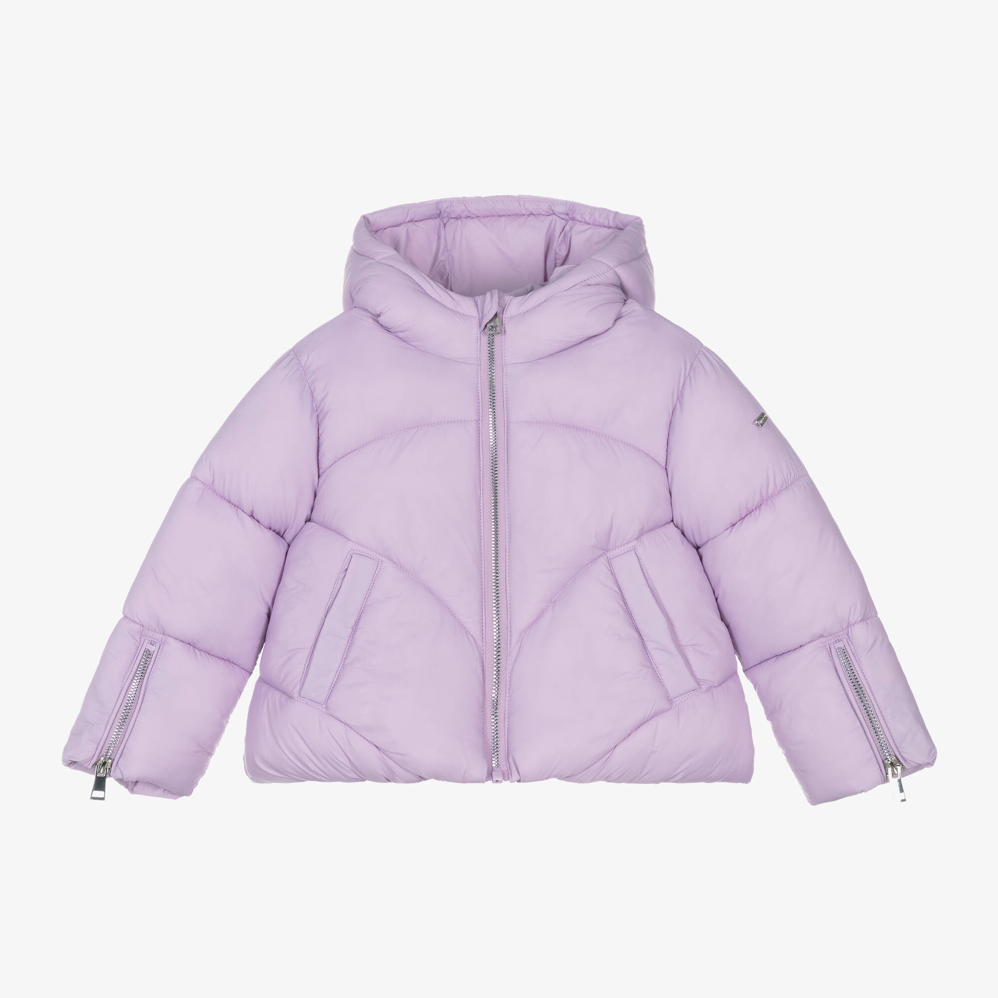 iDO Baby - Girls Lilac Quilted Hooded Jacket | Childrensalon Outlet